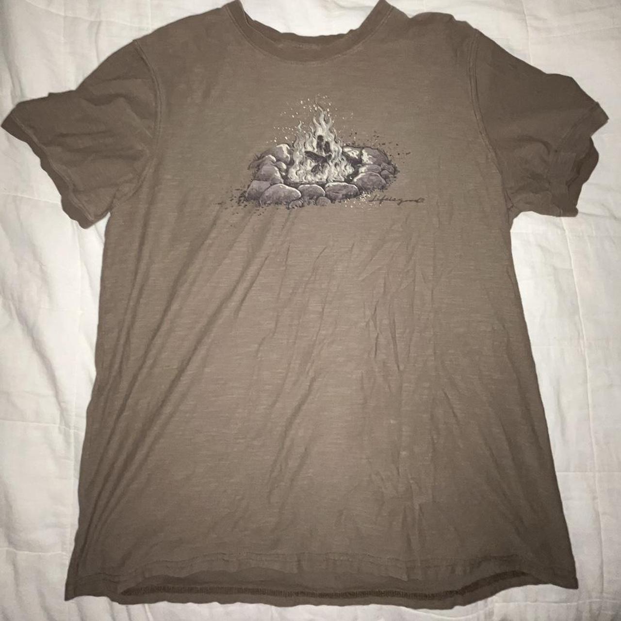 brown life is good campfire t shirt size large - Depop