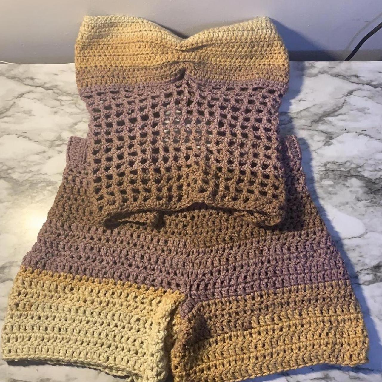 Custom crochet 2 Pc set Open back Cute for vacay,... - Depop