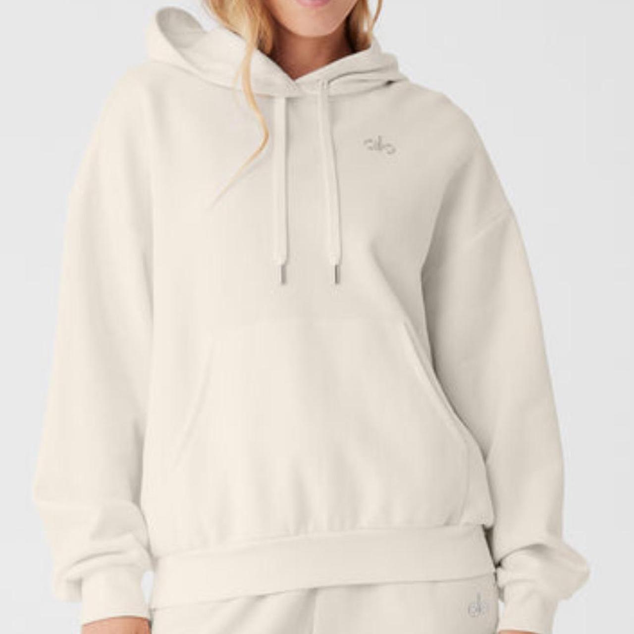 Alo accolade hoodie new with tags bone color - Depop