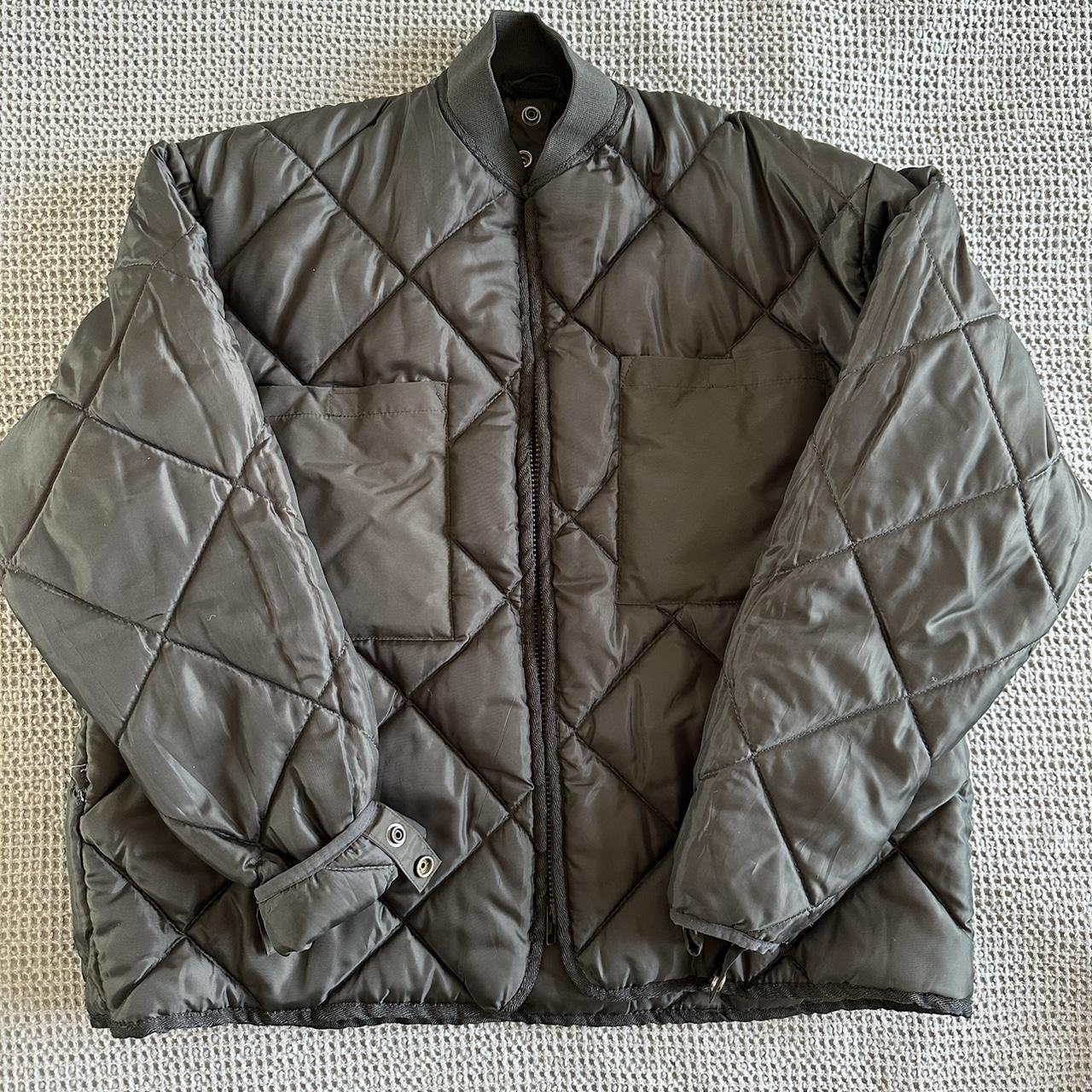 Galls Green Military Bomber Jacket Quilted bomber... - Depop