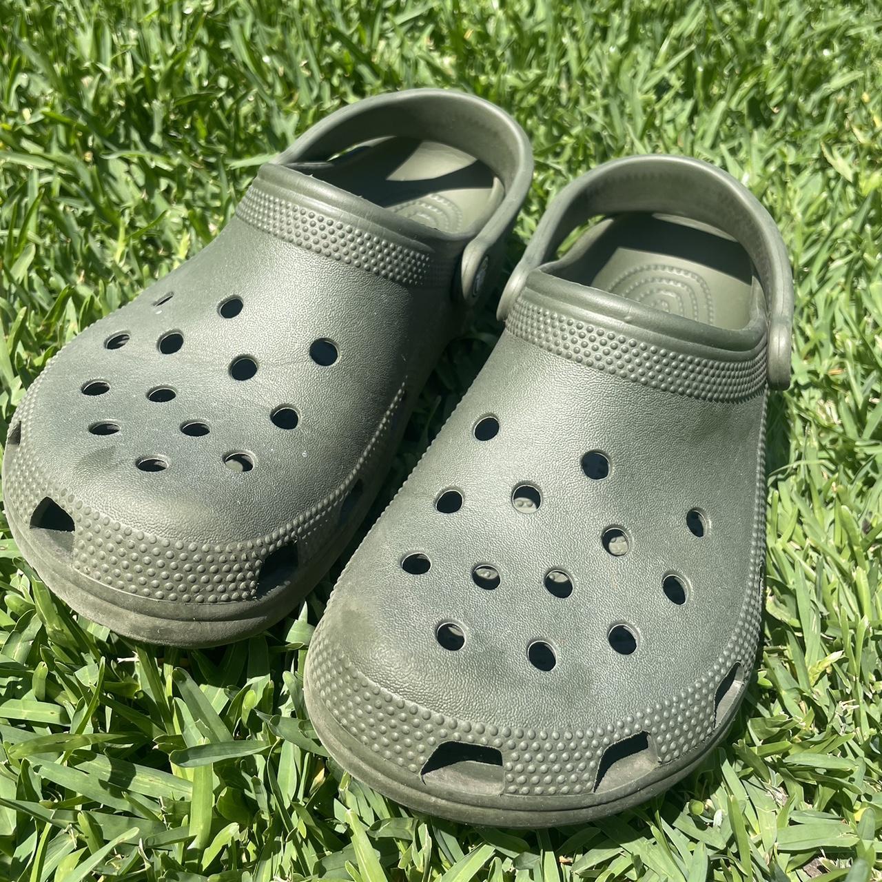 Army green crocs women’s size 7 men’s 5. Great... - Depop