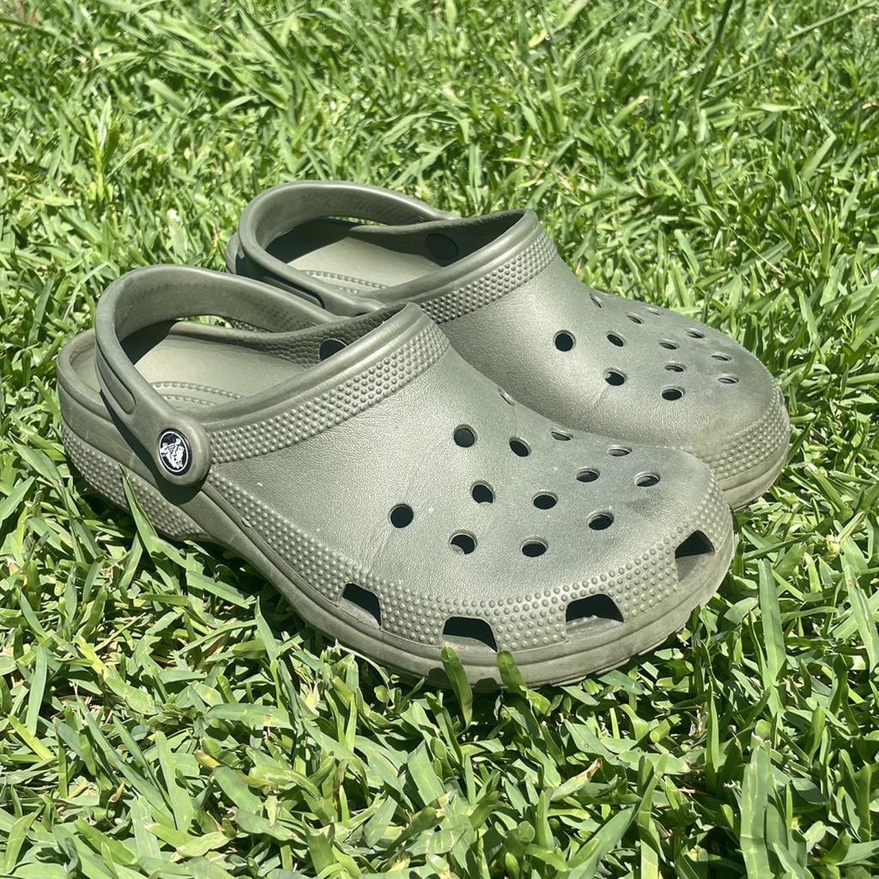 Army green crocs women’s size 7 men’s 5. Great... - Depop