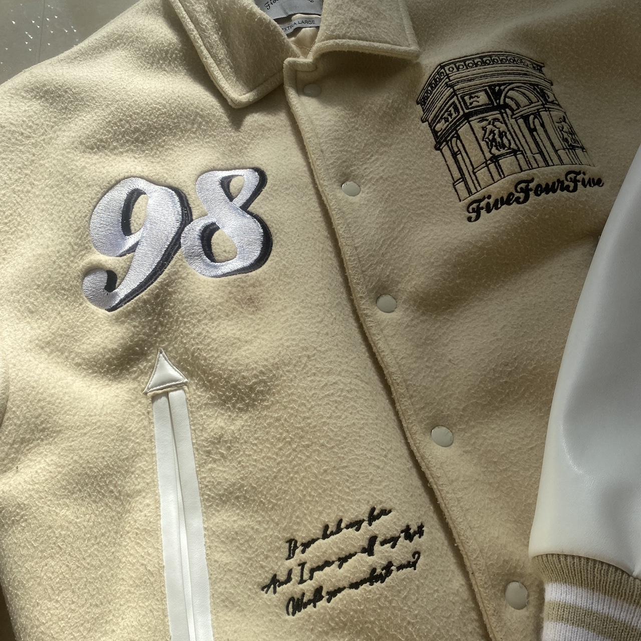 545 Varsity Jacket - Cream/White Size XL - However,... - Depop