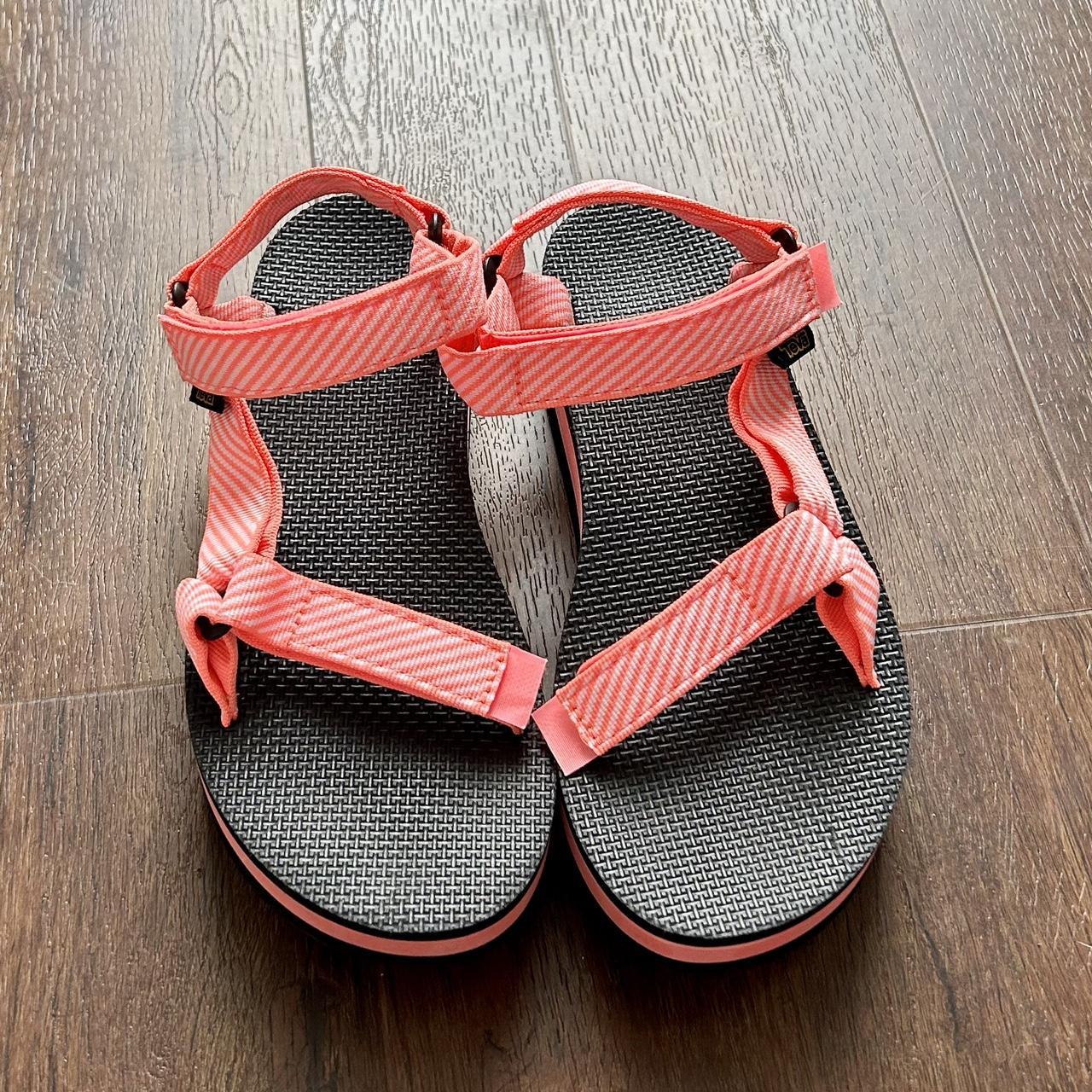W size 9 Teva Universal Flatform Sandals in Candy... - Depop
