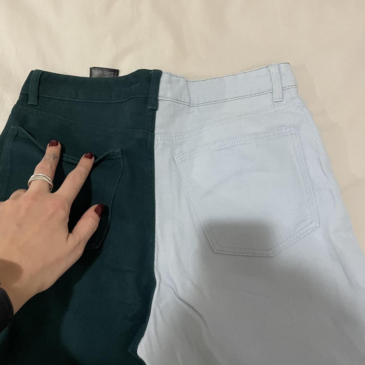 Monki green and blue jeans Size 36 / 4 US - Depop