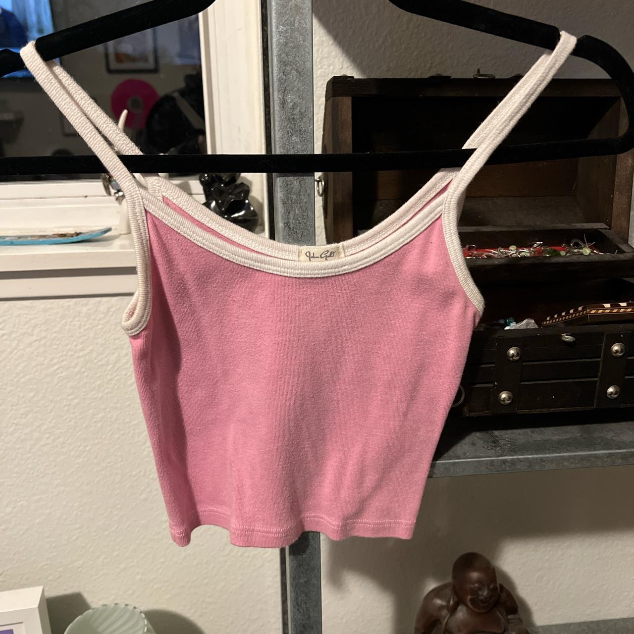 Pink Brandy Melville tank ⭐️🩵 One size but best fits... - Depop