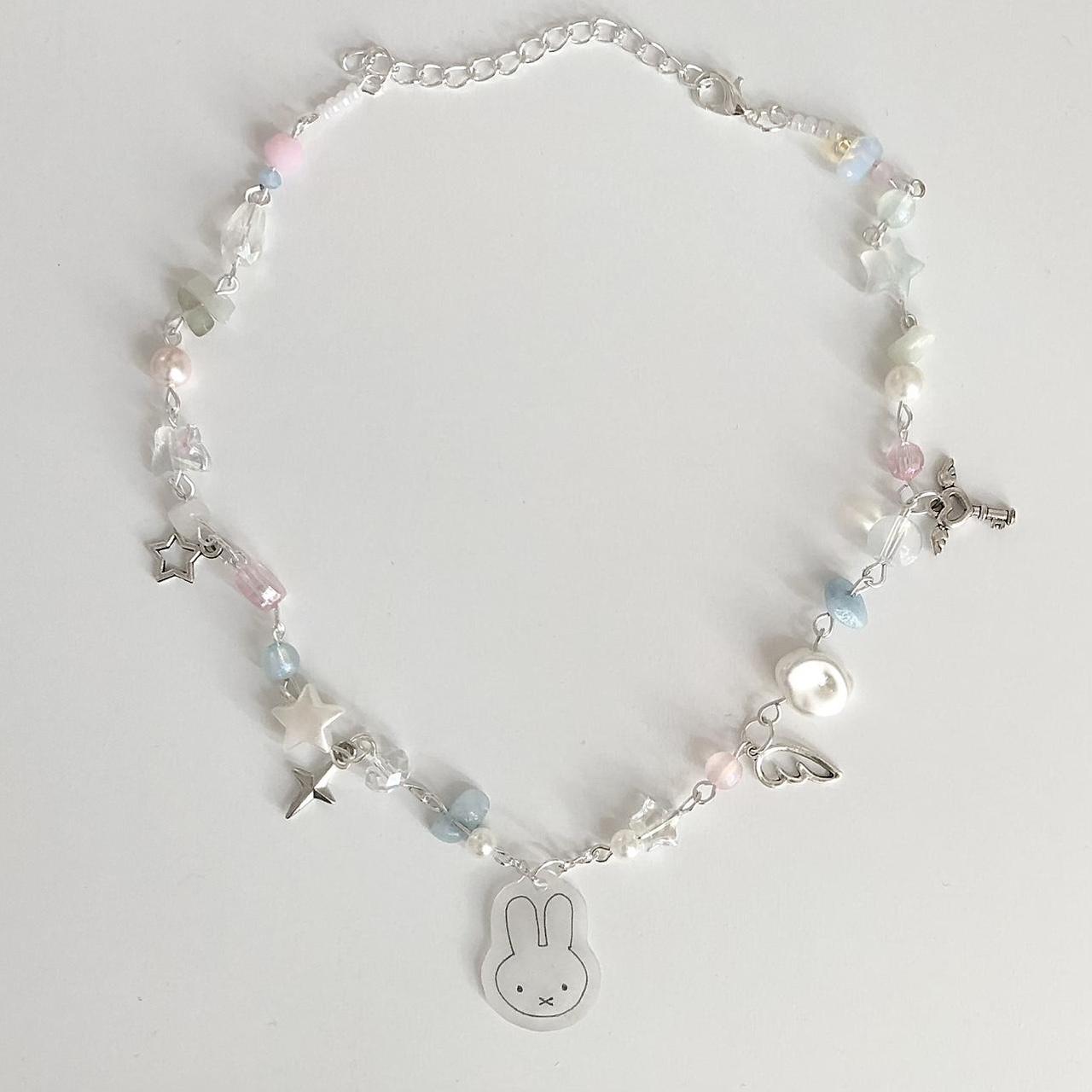 miffy star charm necklace handmade with crystal... - Depop