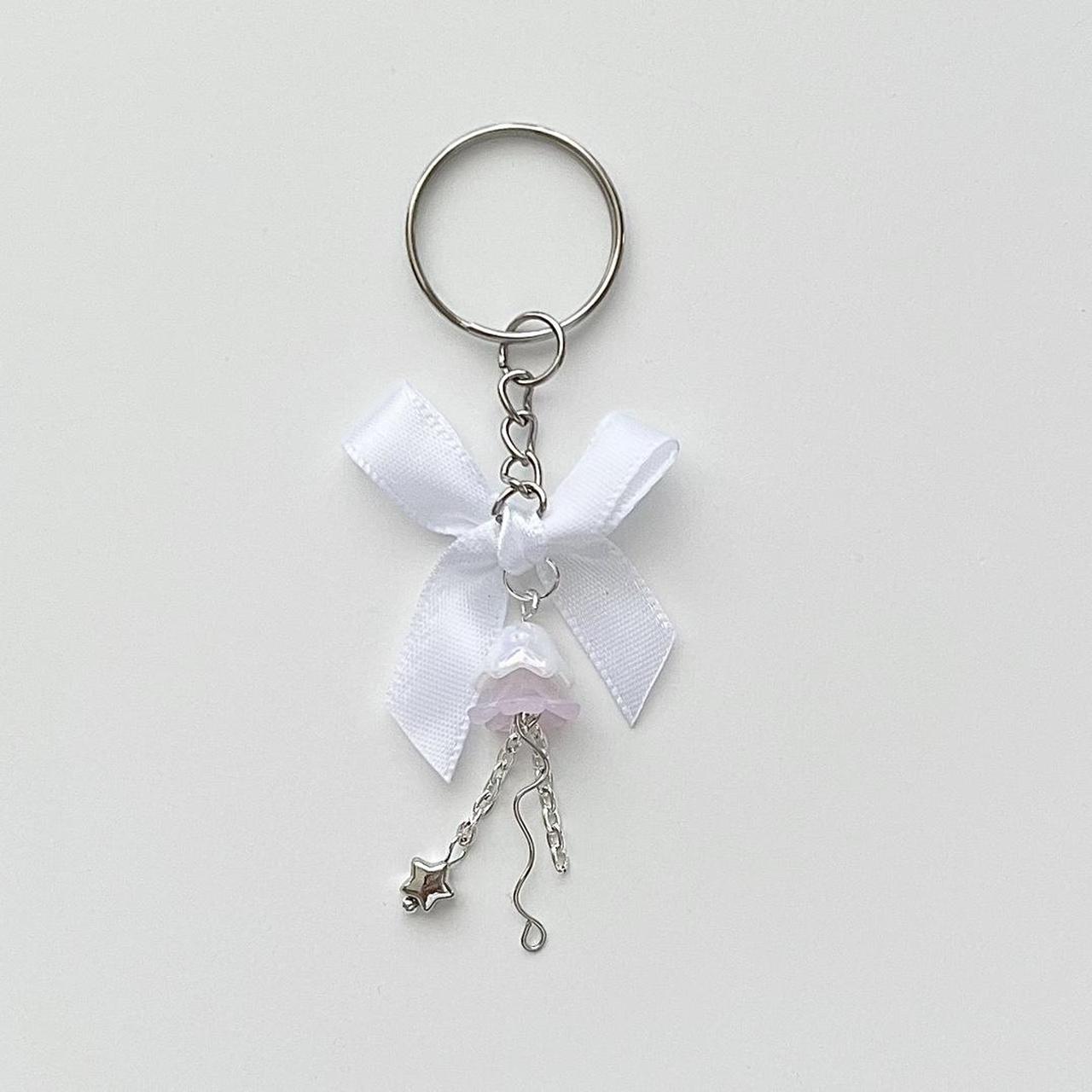 handmade jellyfish bow keyring! perfect as a... | Depop