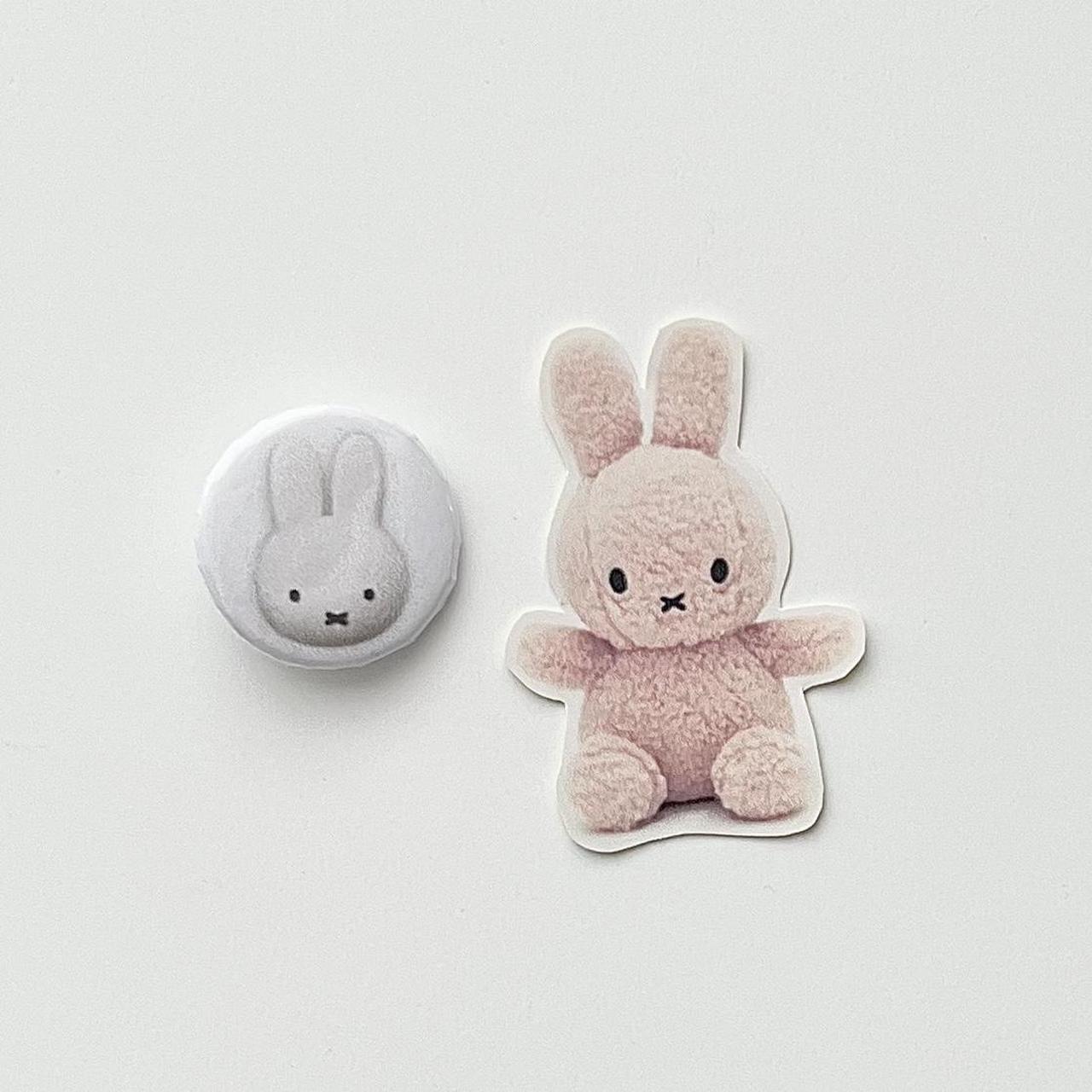 miffy pin badge + sticker! badge is 25mm in width... - Depop