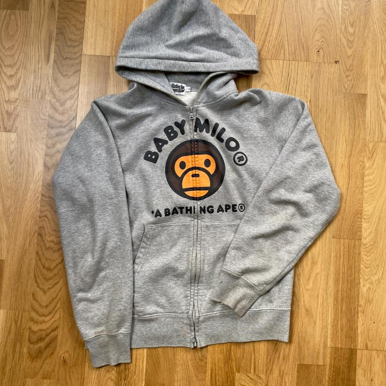 Baby milo grey zip up hoodie Bape a bathing ape... | Depop