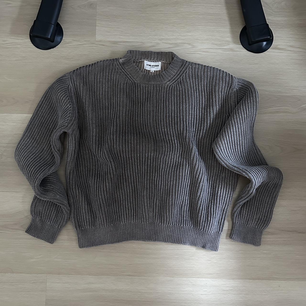 K-Two studios dyed fisherman knit in brown Size... - Depop