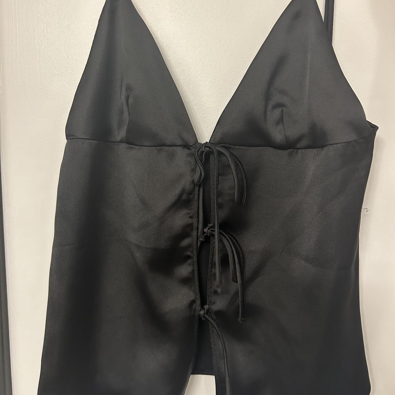 Brand new black Zara bow tie top - Depop