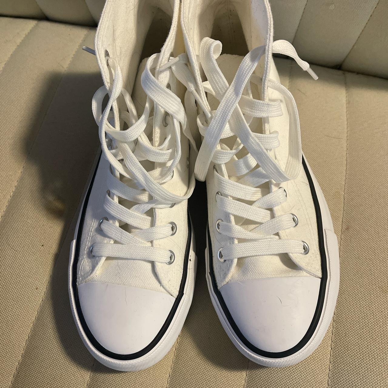 Amazon style converse platform shoes Only worn once... - Depop