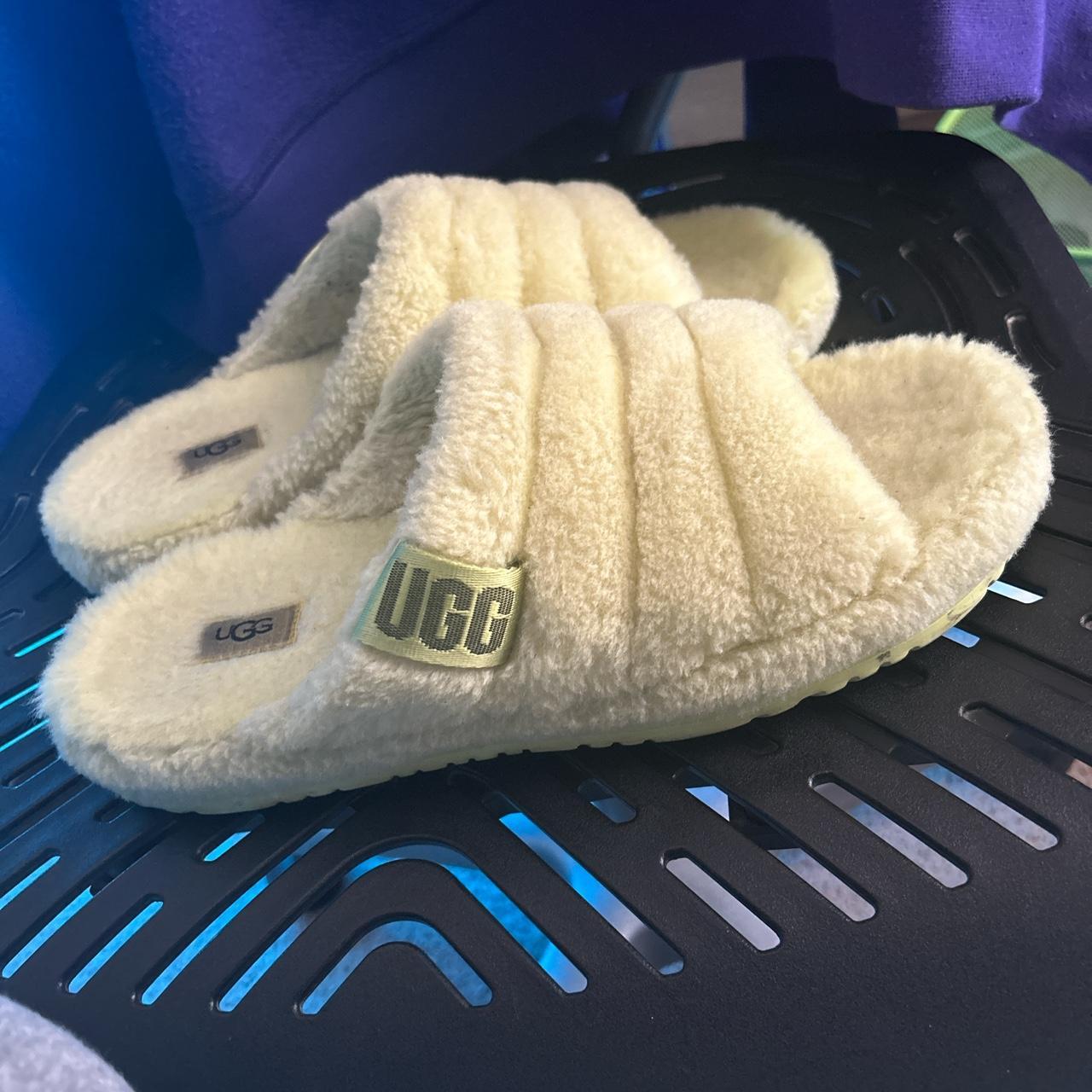 UGG Slides Fuzzy SIZE 12 LIME GREEN DEPOP PAYMENTS... - Depop