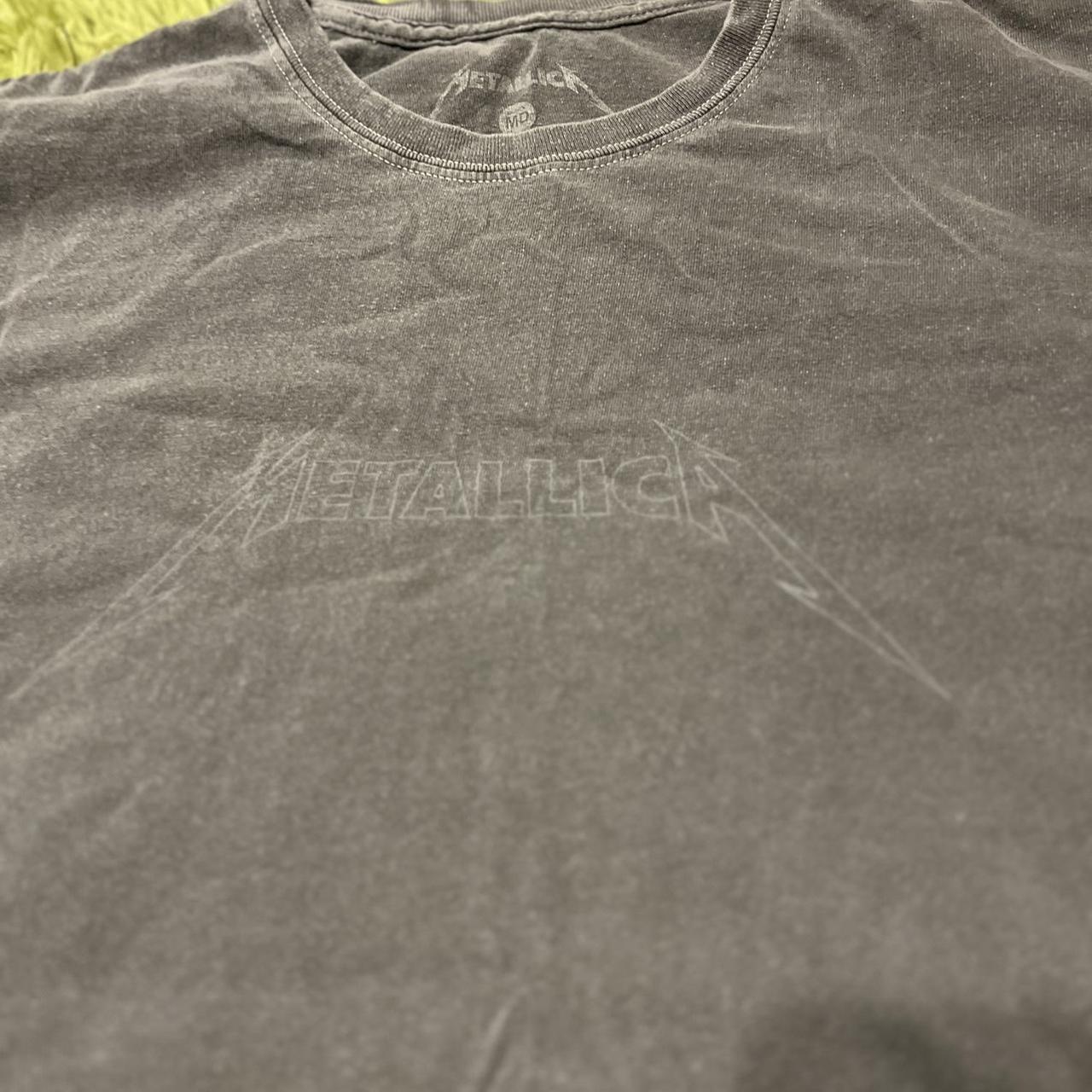 Grey Metallica T-Shirt Sz M - Depop