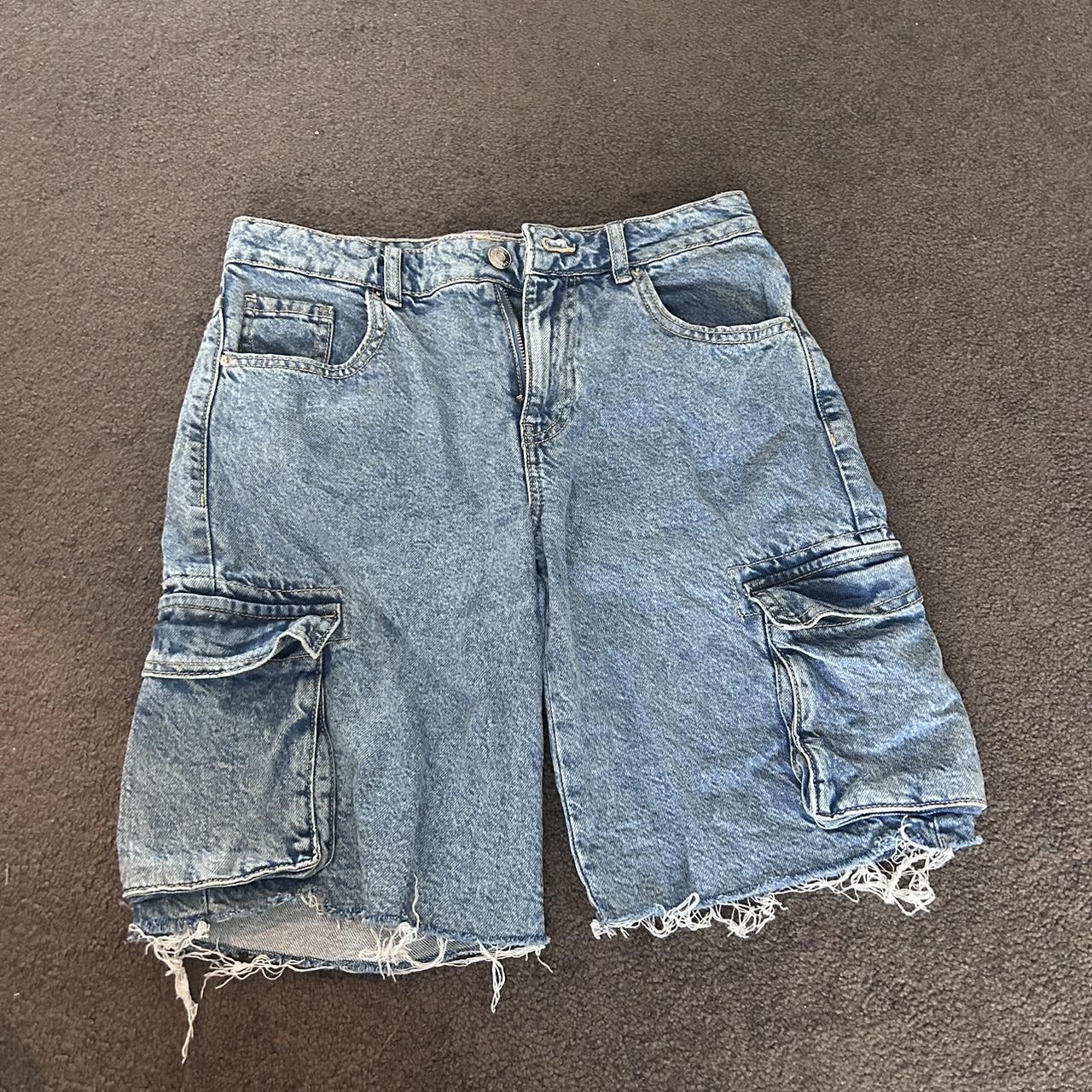 Supre cargo denim jorts size 8 only worn once super... - Depop