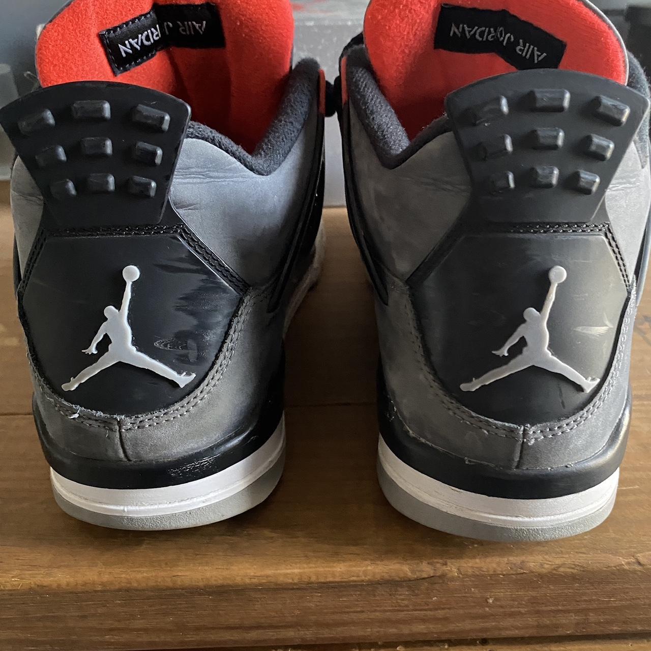Black Red White Grey Jordan 4’s (missing insoles) | Depop