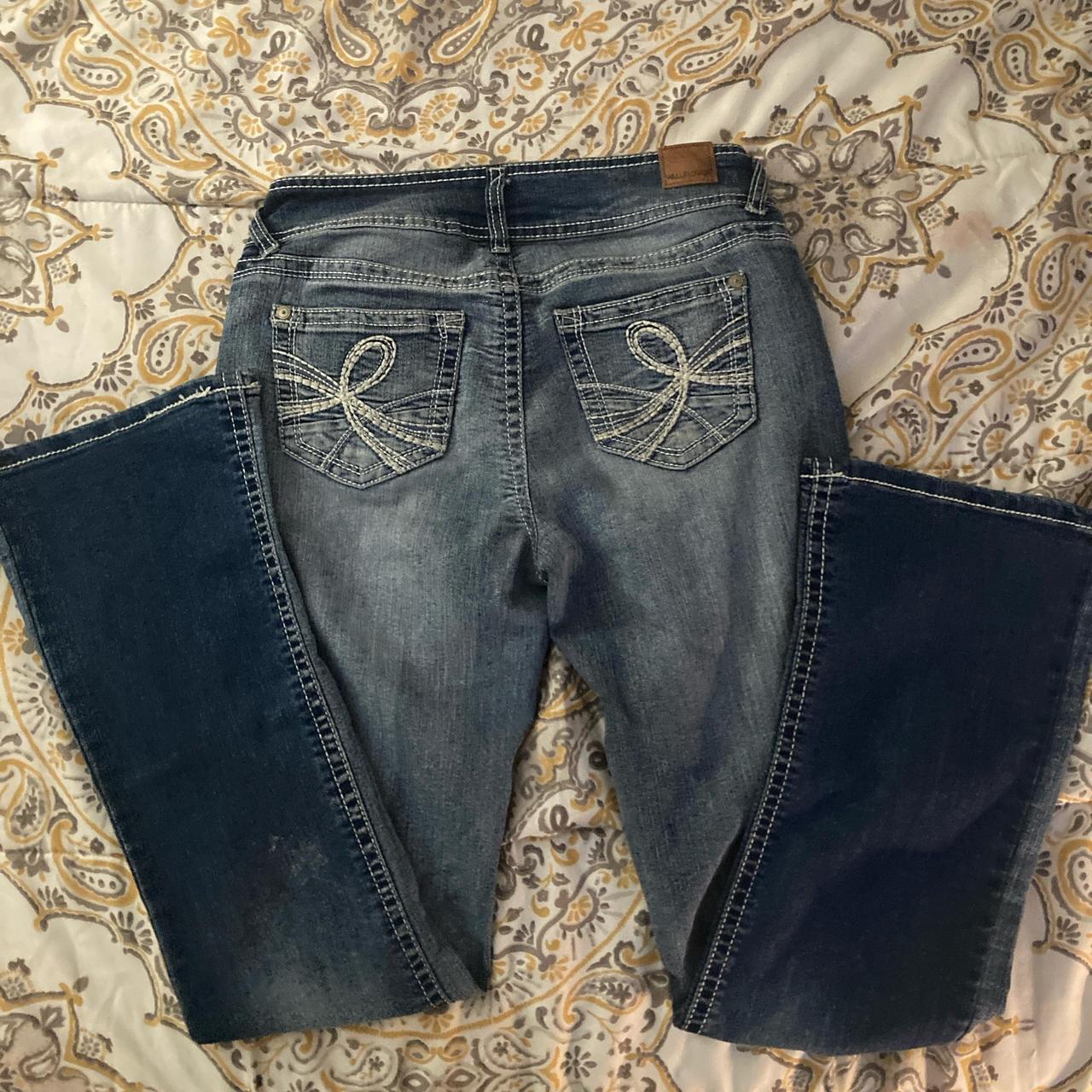 -designed washed flared jeans - fits curvy,... | Depop