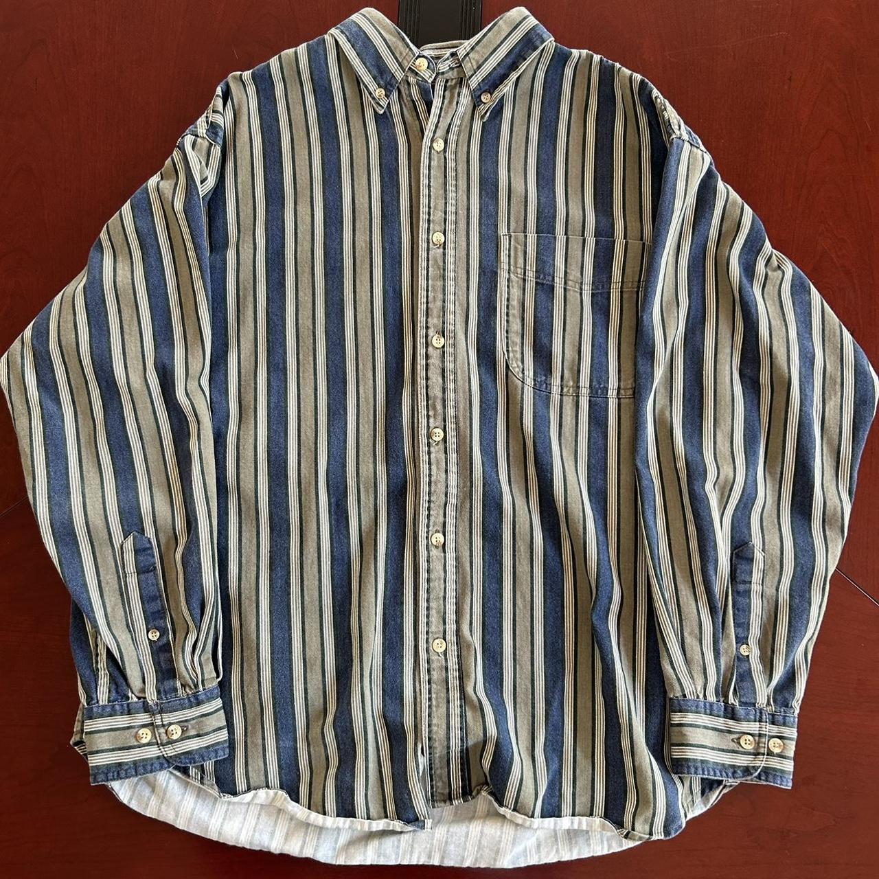 Vintage 90s striped Button Up - Depop