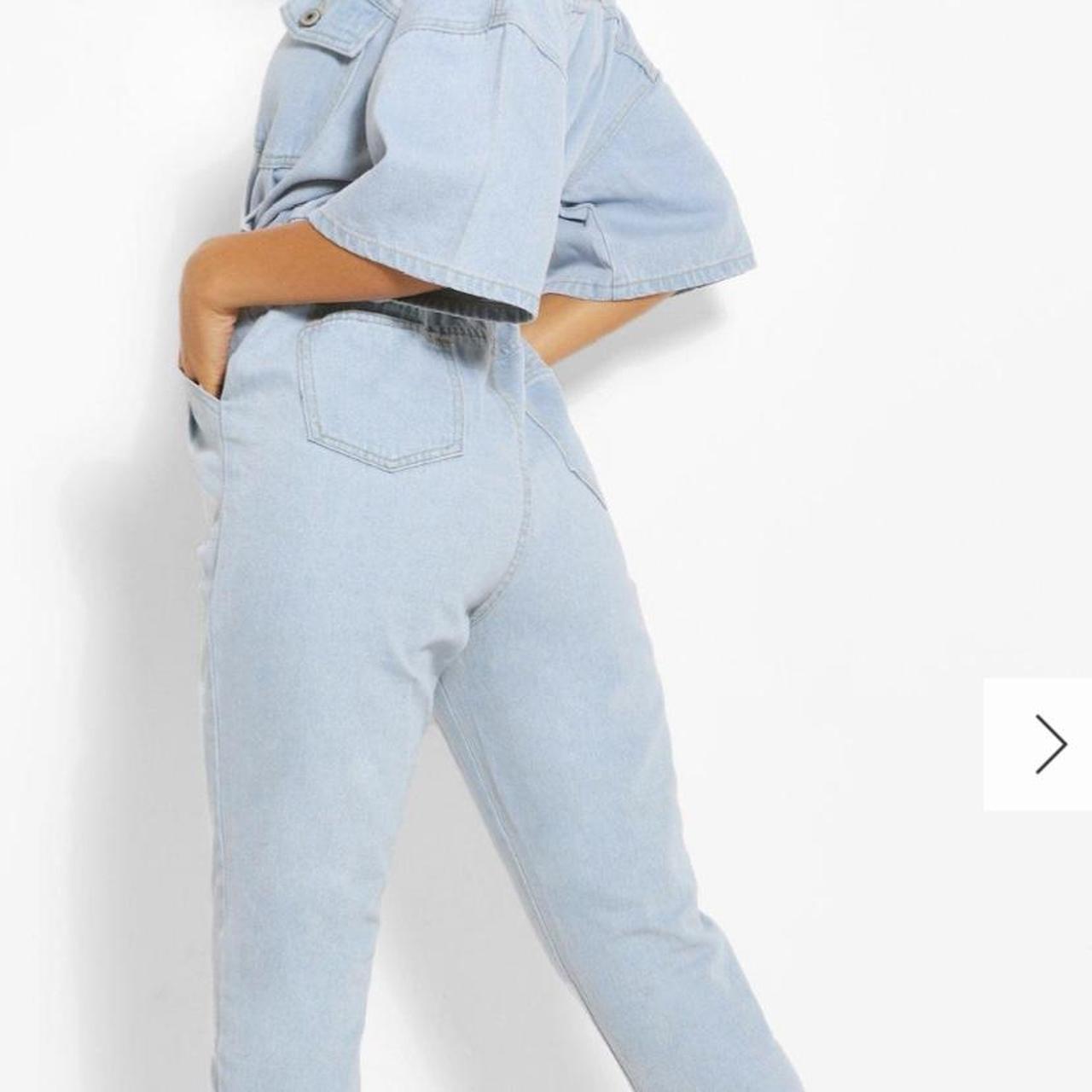 Boohoo denim blue boiler suit Size 8 BNWT - Depop