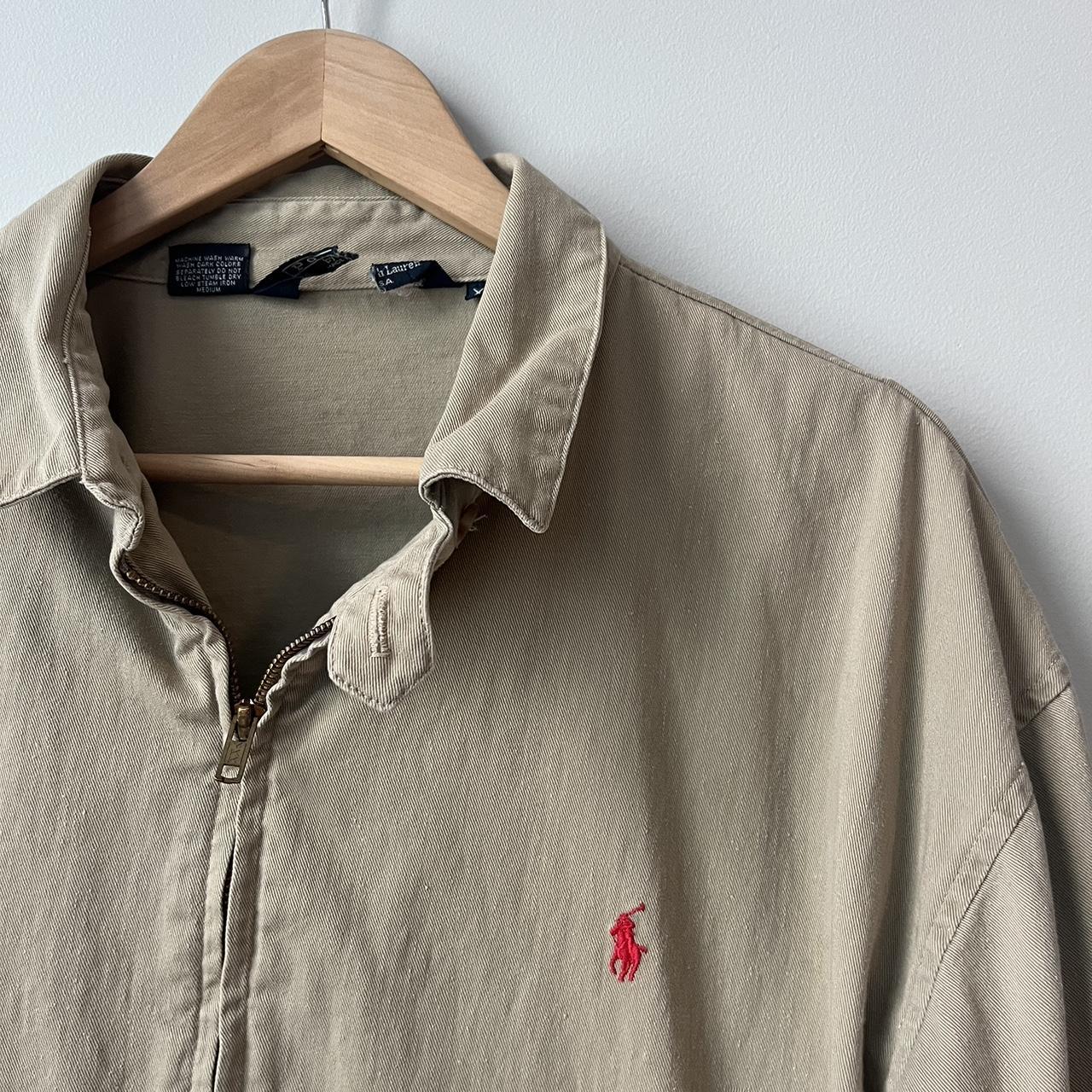 Vintage Ralph Lauren Polo Tan Harrington Jacket Size... - Depop
