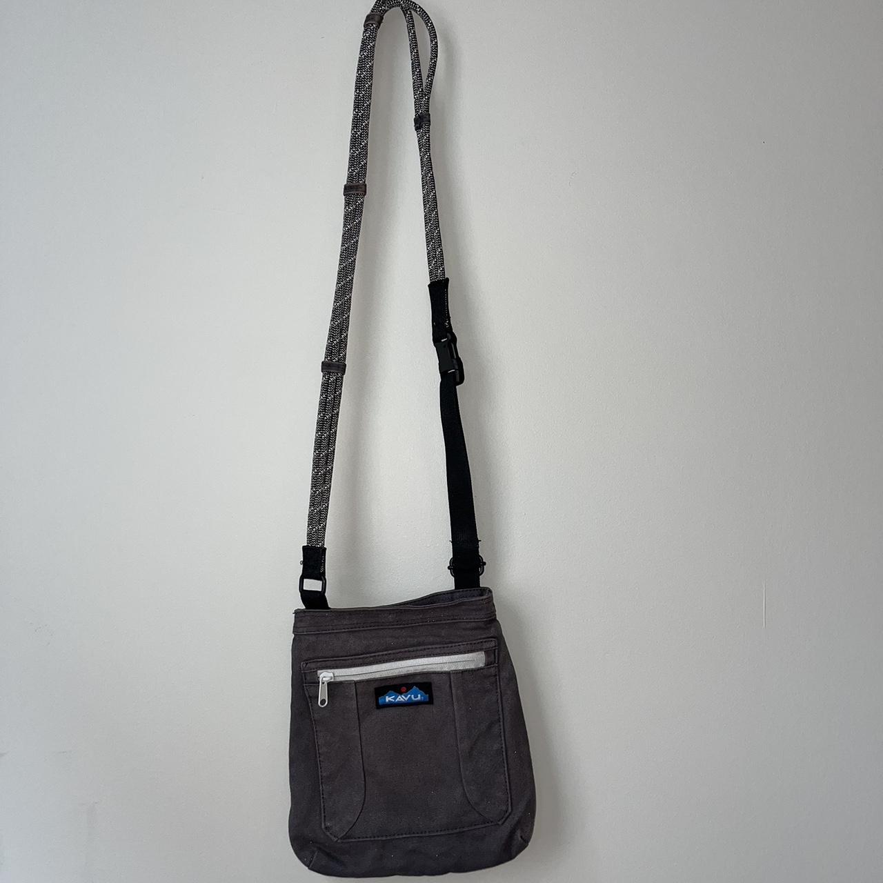 Faded Grey Kavu Keepalong Crossbody Bag - Depop