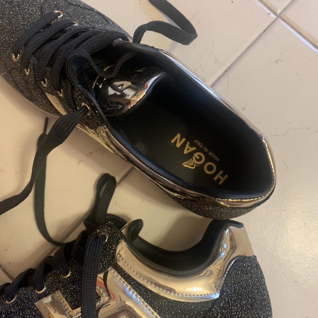 sneakers hogan nere e oro usate 2 volte praticamente... - Depop