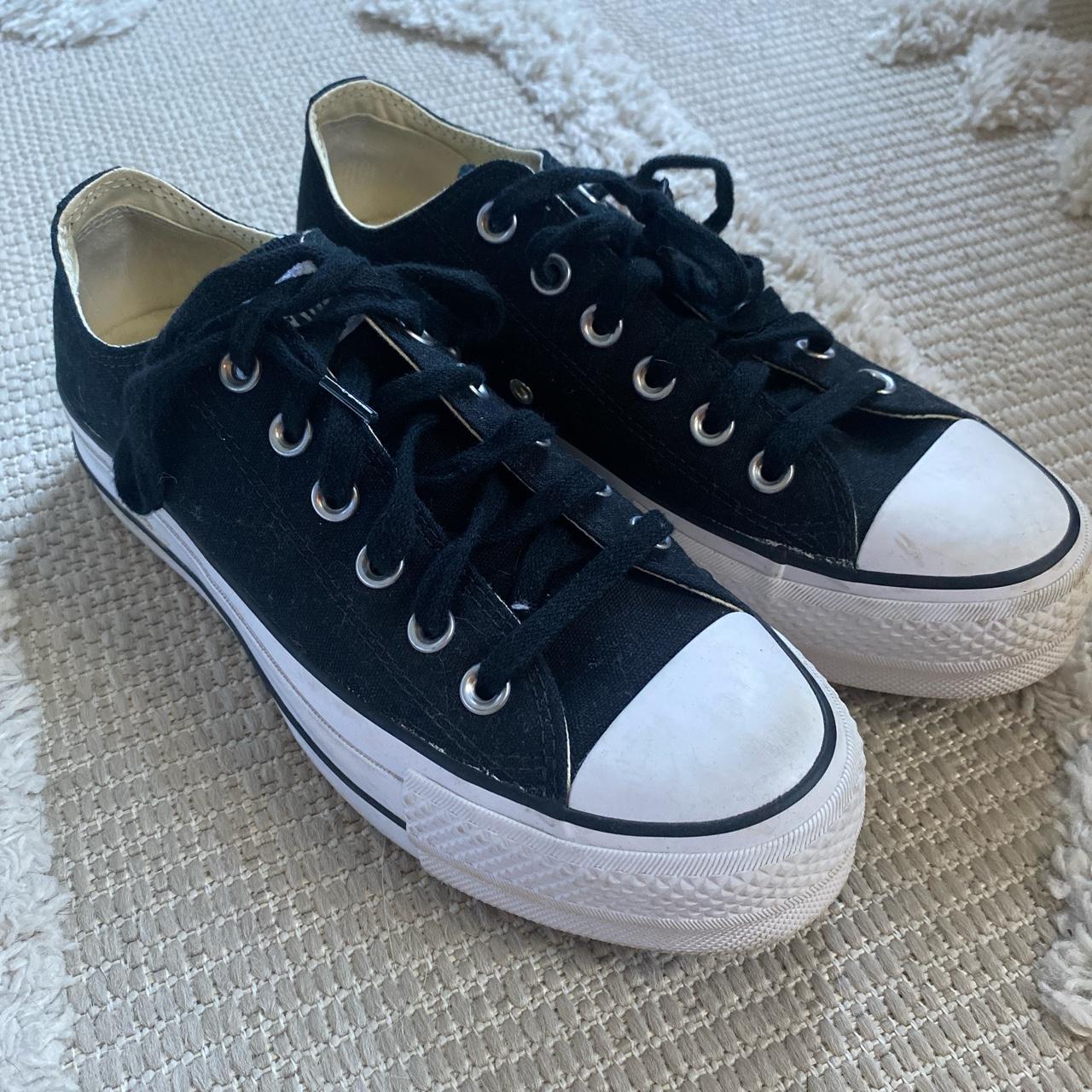 Black platform converse! Gently worn, some scuff... - Depop