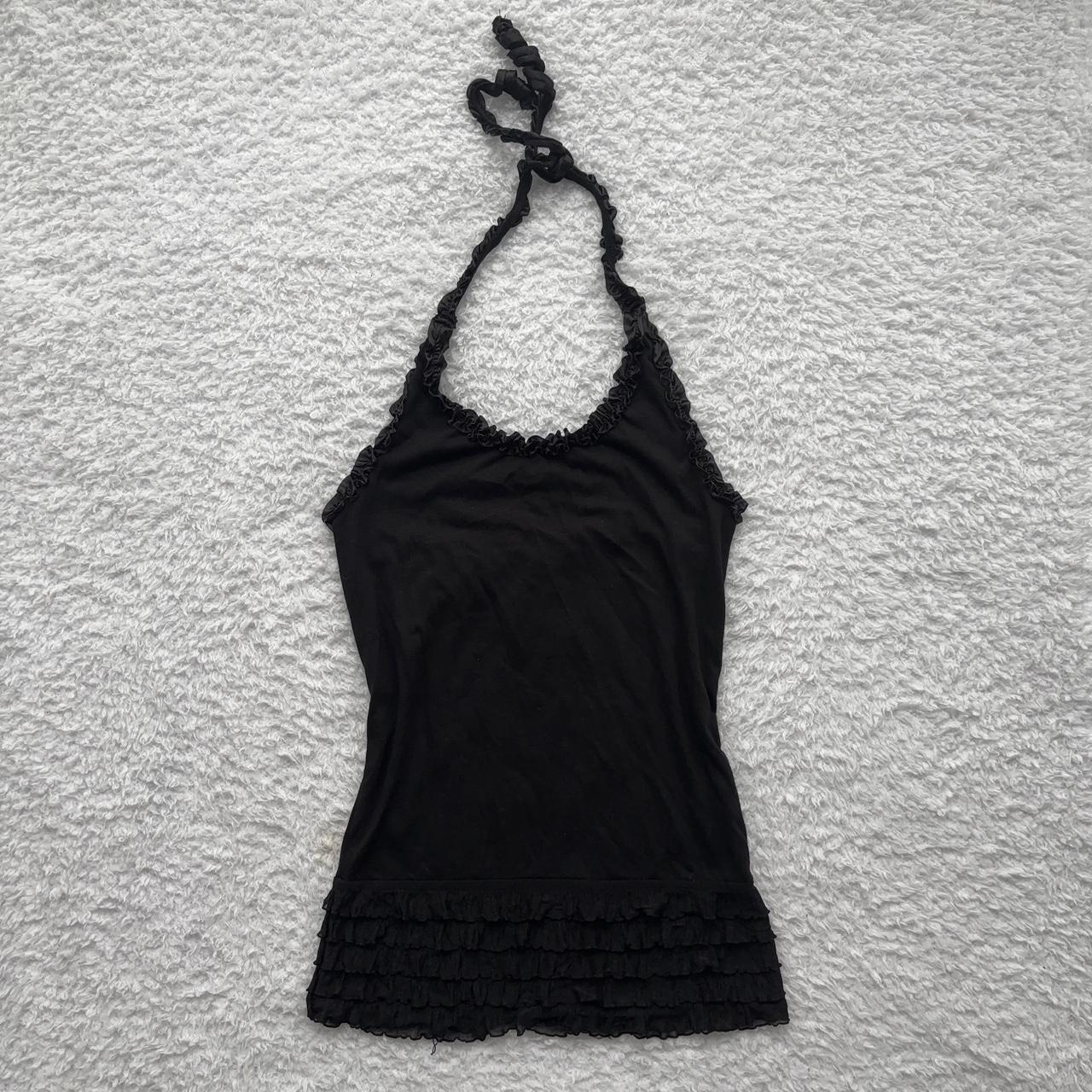 dark coquette japanese halter neck top, sleeveless... | Depop