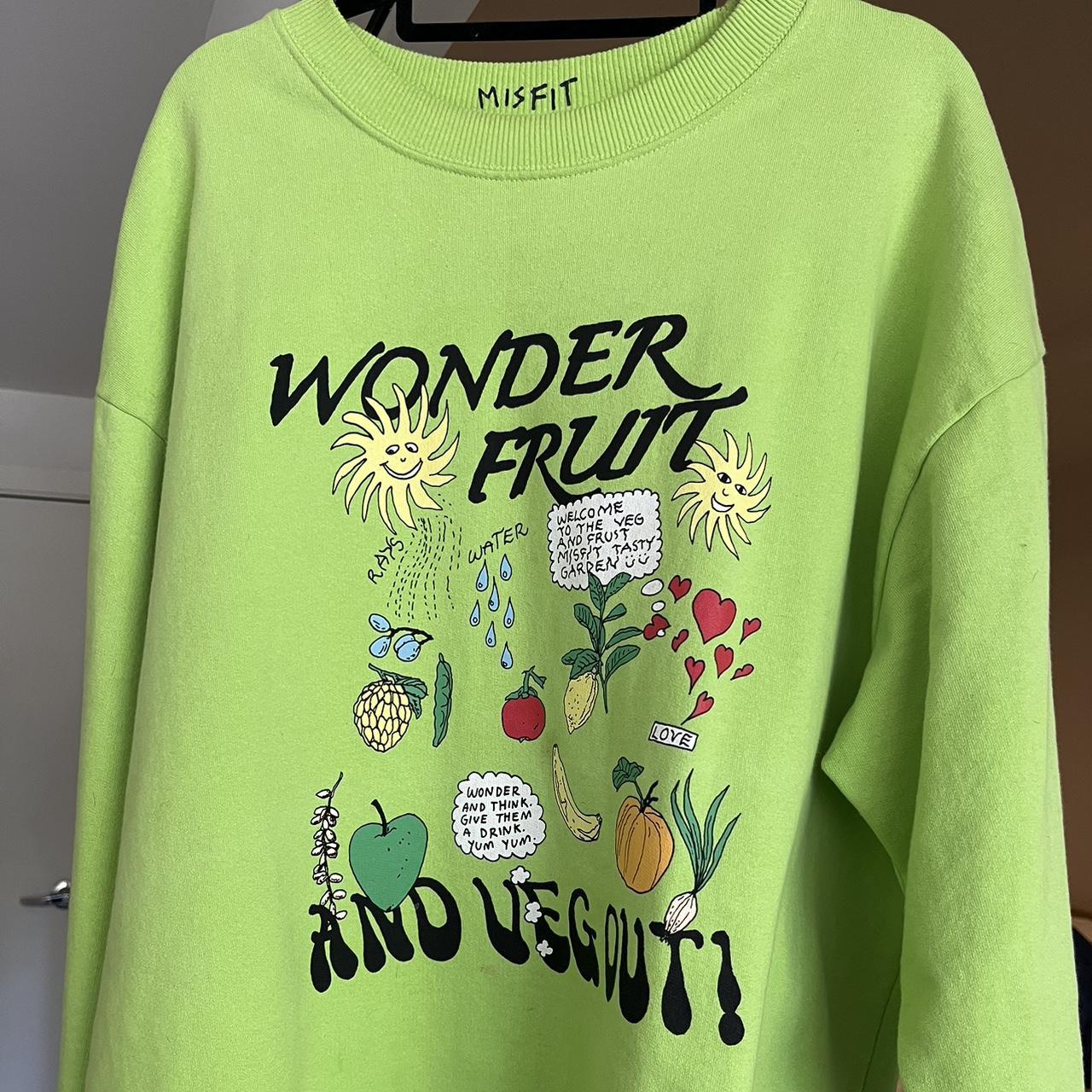 Misfit wonder fruit flute green graphic sweatshirt.... - Depop