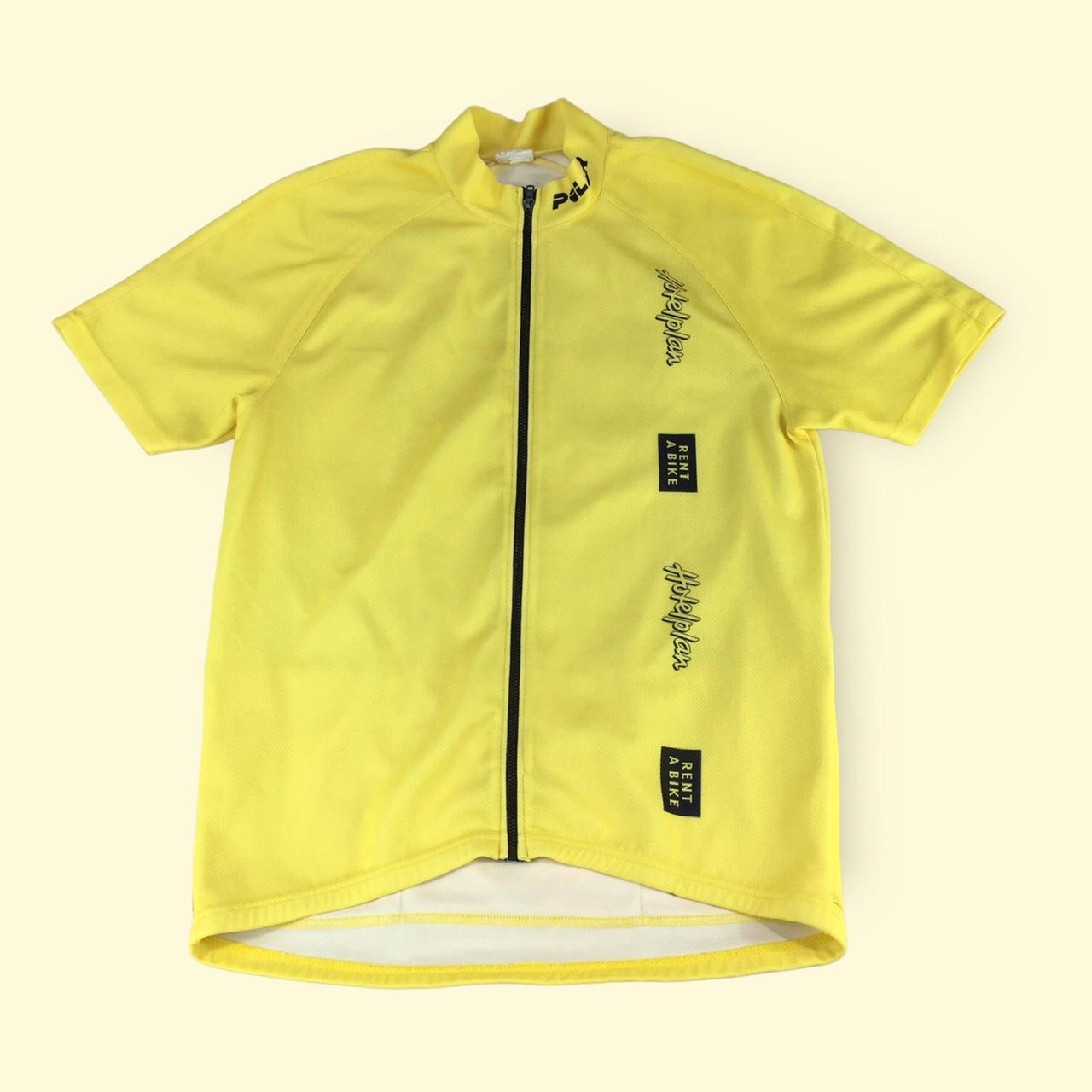 Yellow Cycling Jersey Sizes (laid flat): Pit to... - Depop