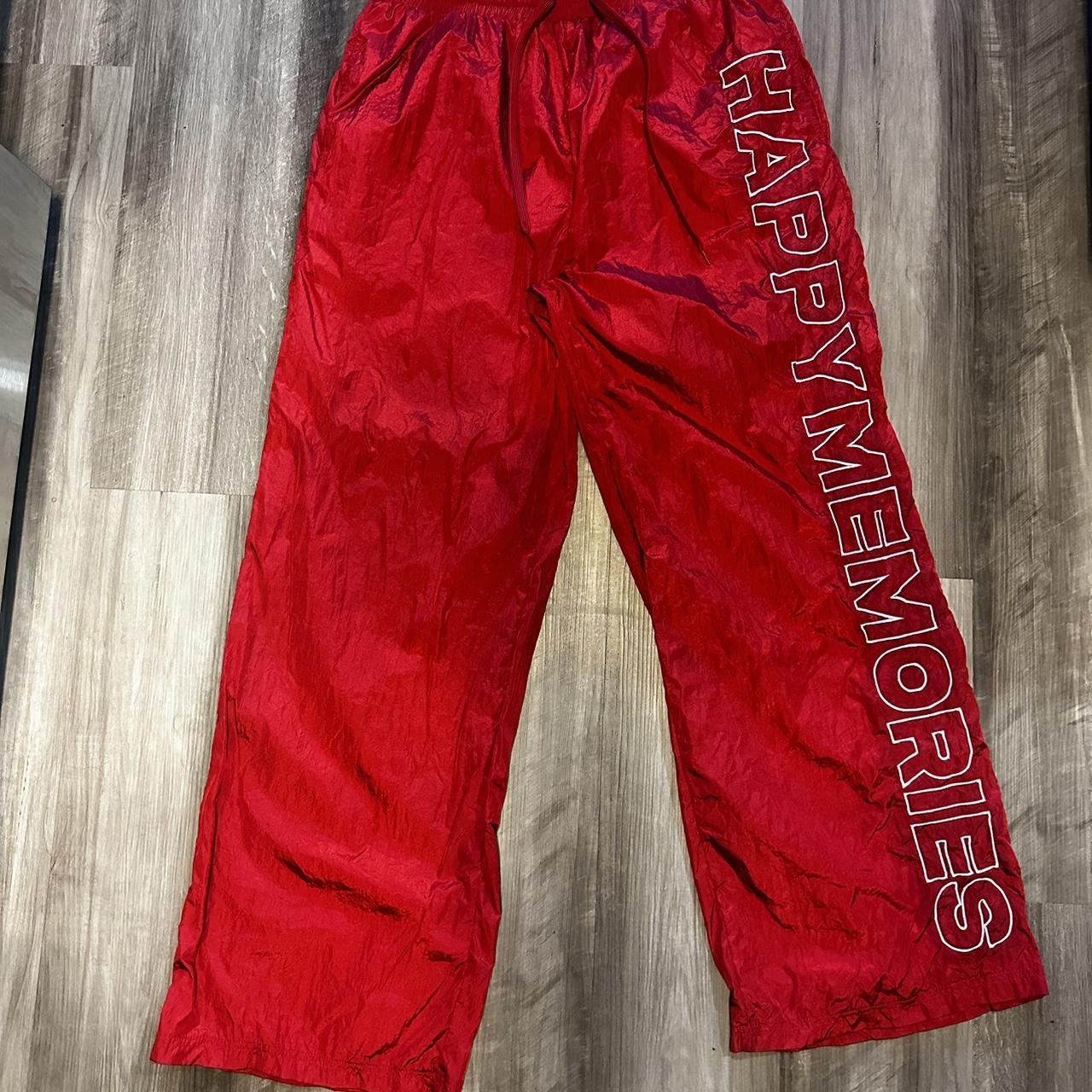 HMDD Red JR Nylon Pants Large Worn Once Ready to... - Depop