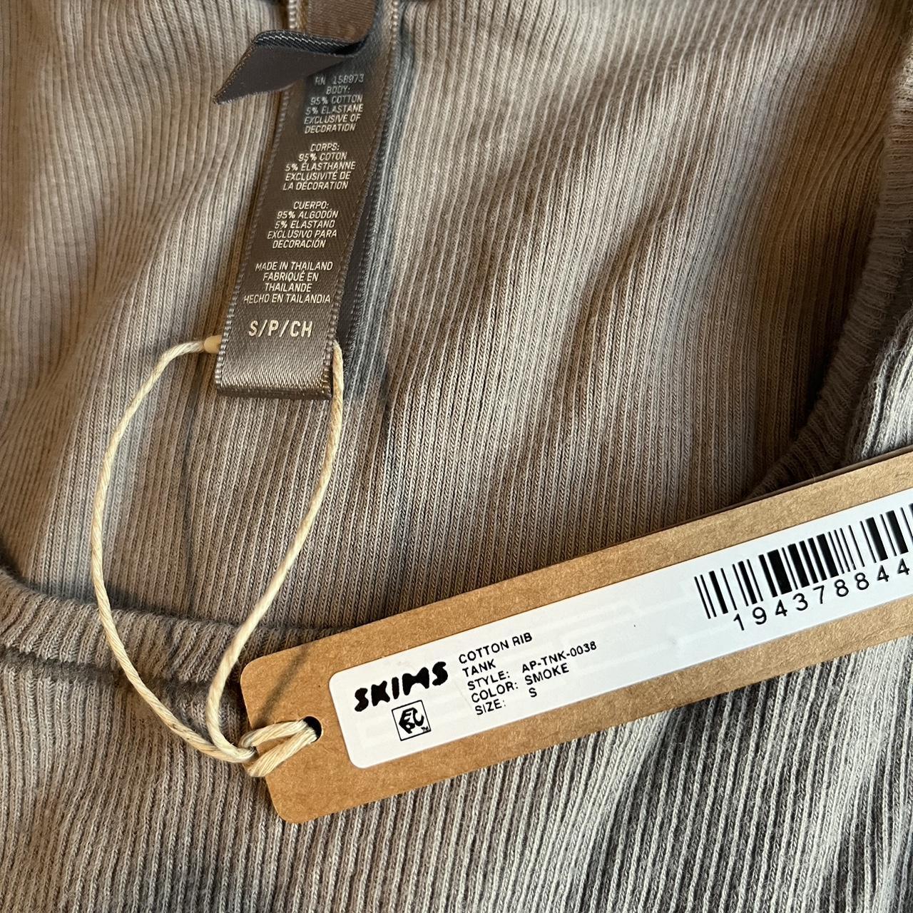 NWT Skims smoke cotton rib tank top Size s - Depop