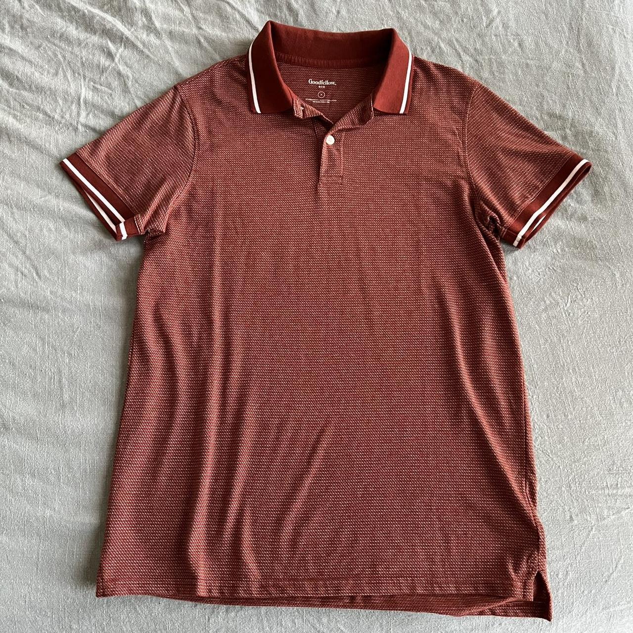 mens maroon vintage-style maroon polo. size M, worn... - Depop