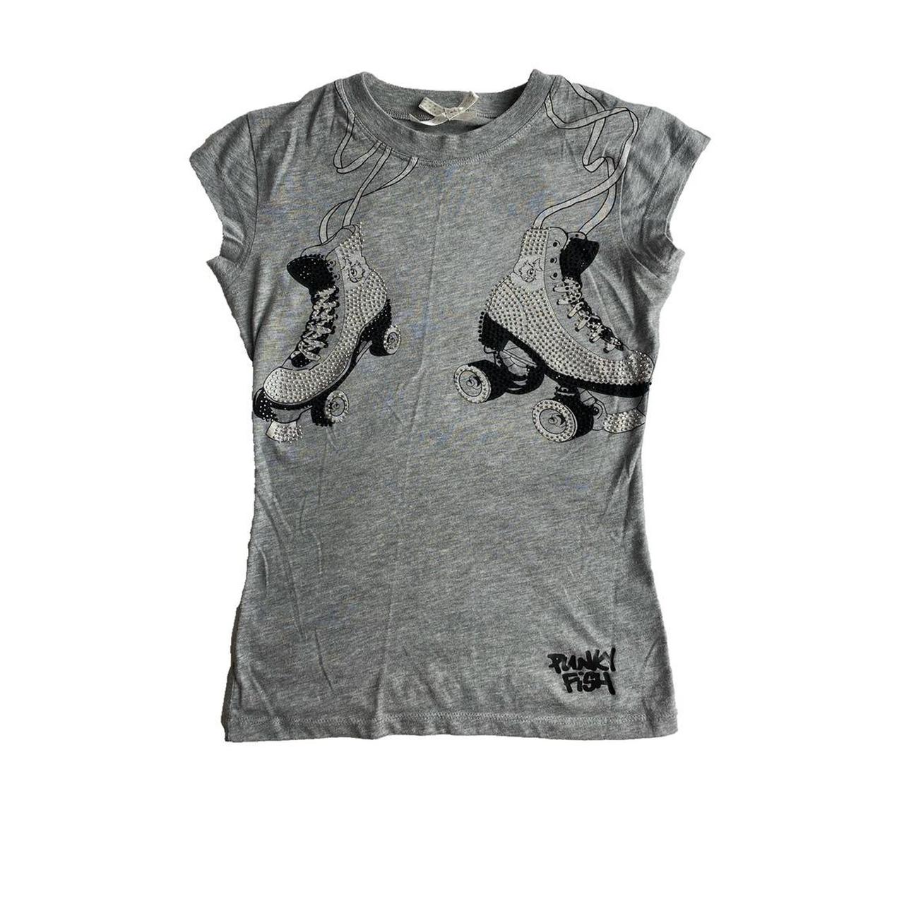 Punky Fish T-shirt Diamanté roller blade graphic... - Depop