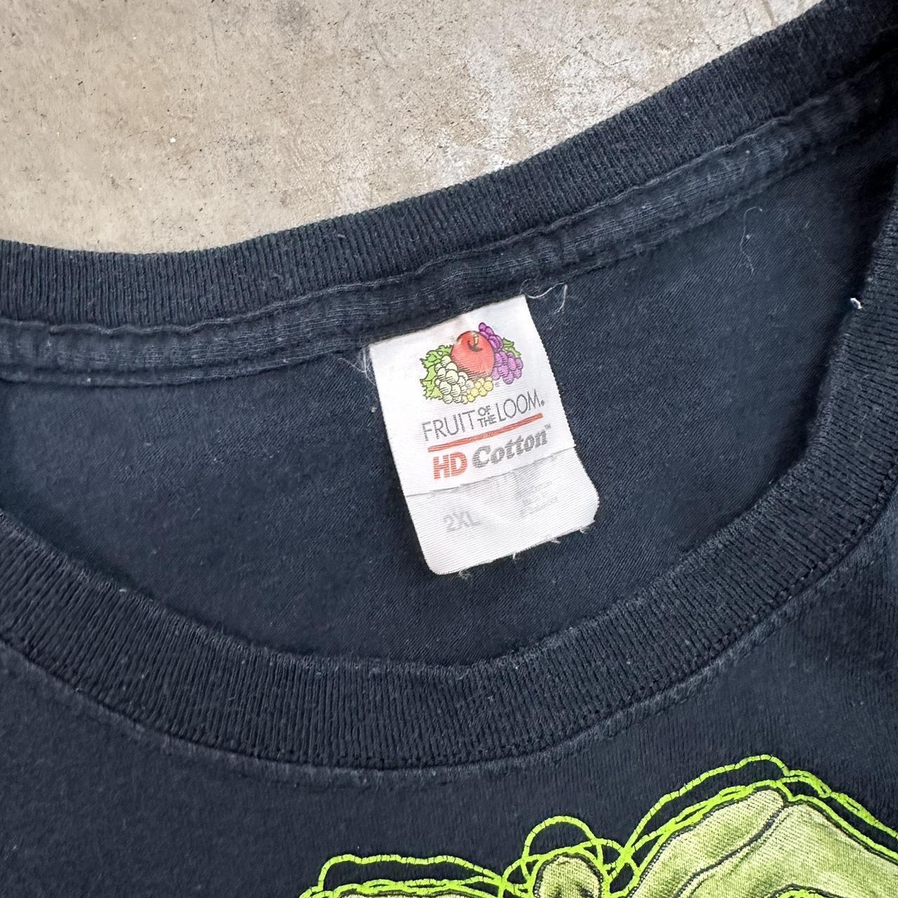 Y2K Neon Green Skull and Bones T-Shirt 2XL 23x30 inch - Depop