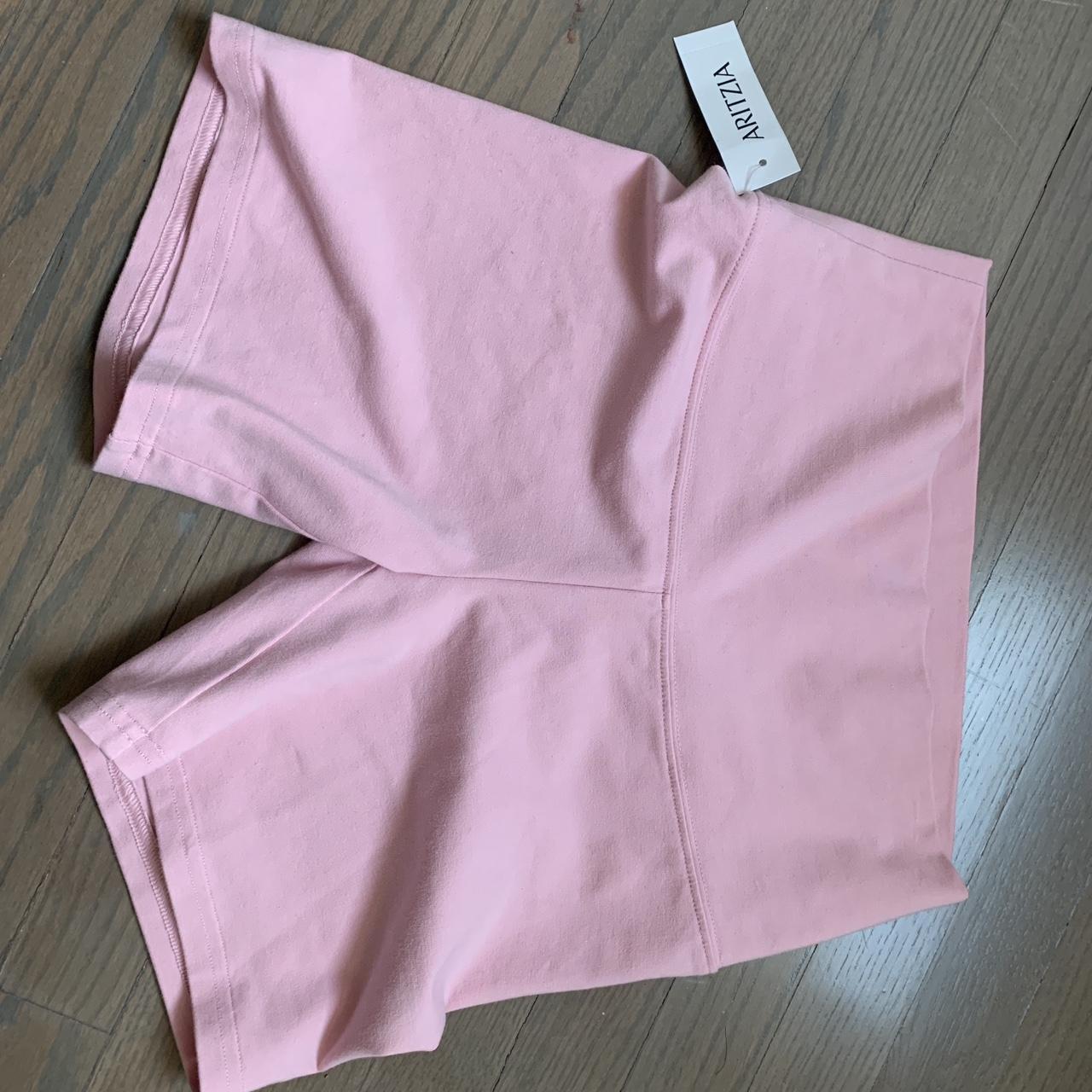 pink aritzia shorts size small never worn still has... - Depop