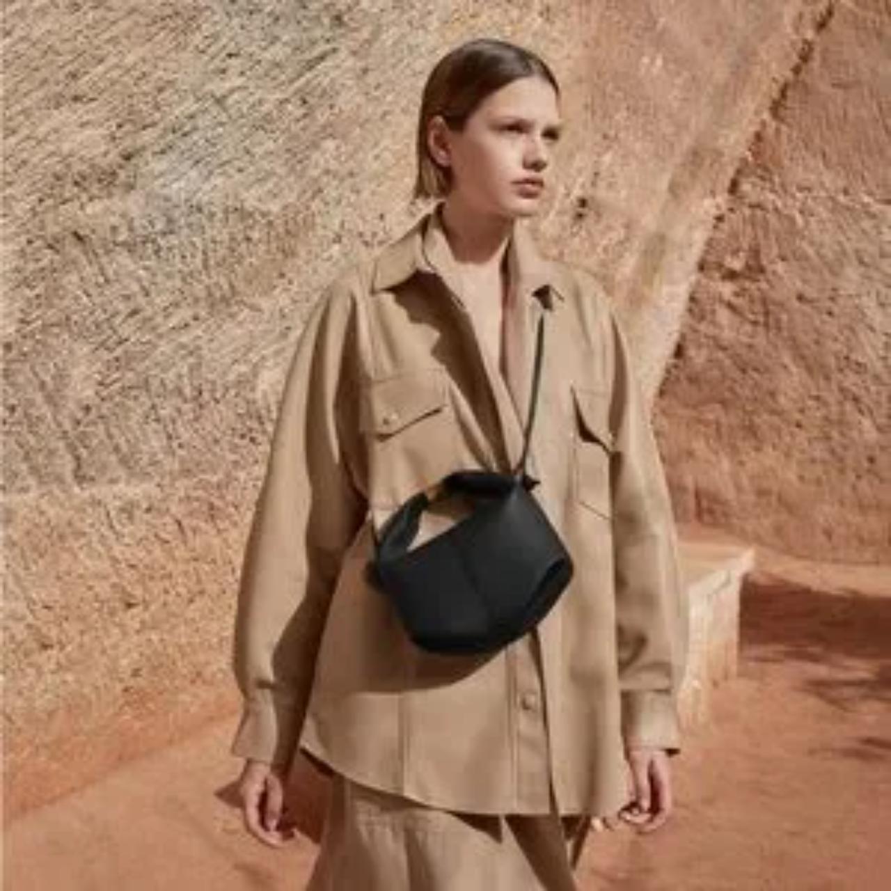 Polene Paris Beri Black handbag Obtained by folding... - Depop