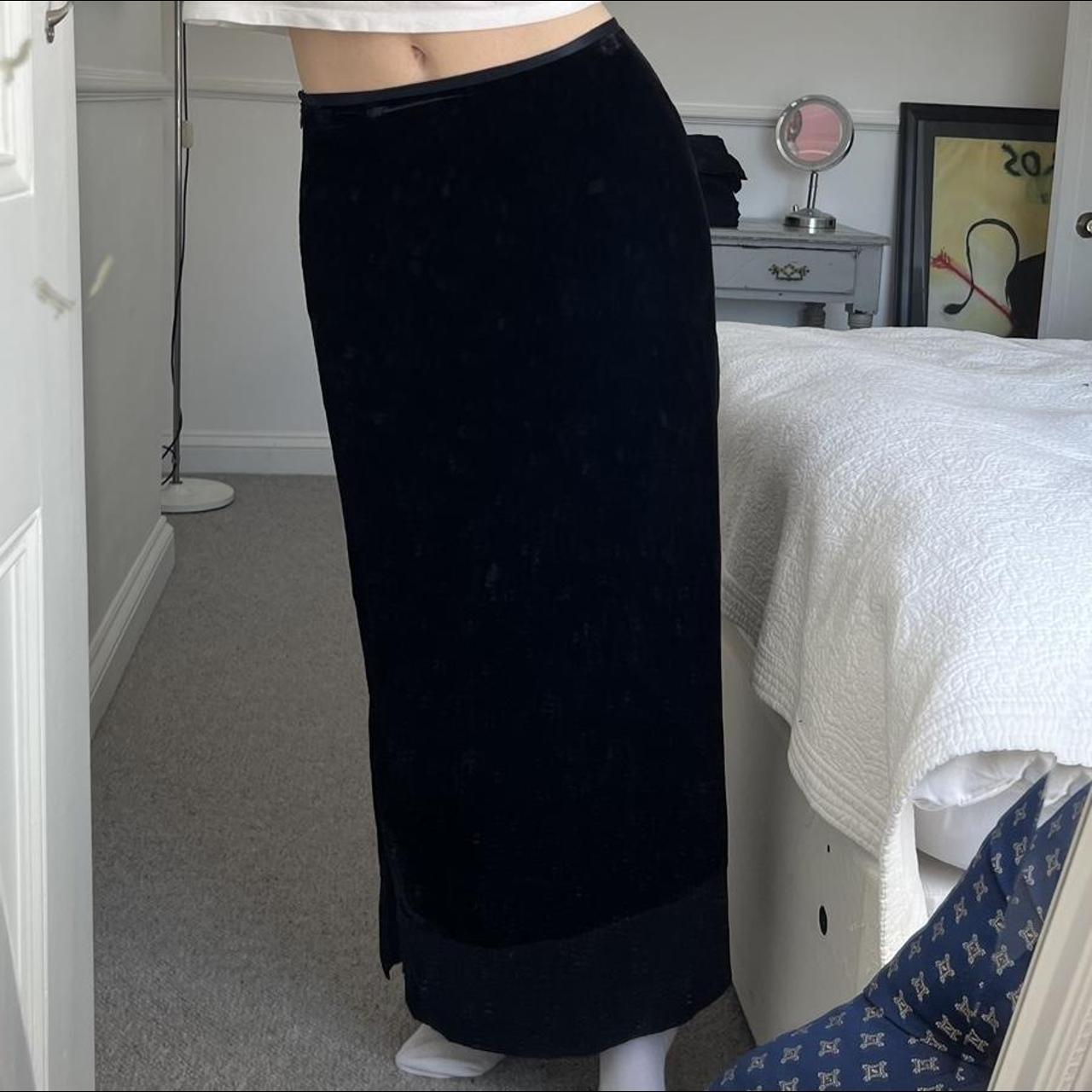 Most amazing velvet maxi skirt. Super dark navy,... - Depop