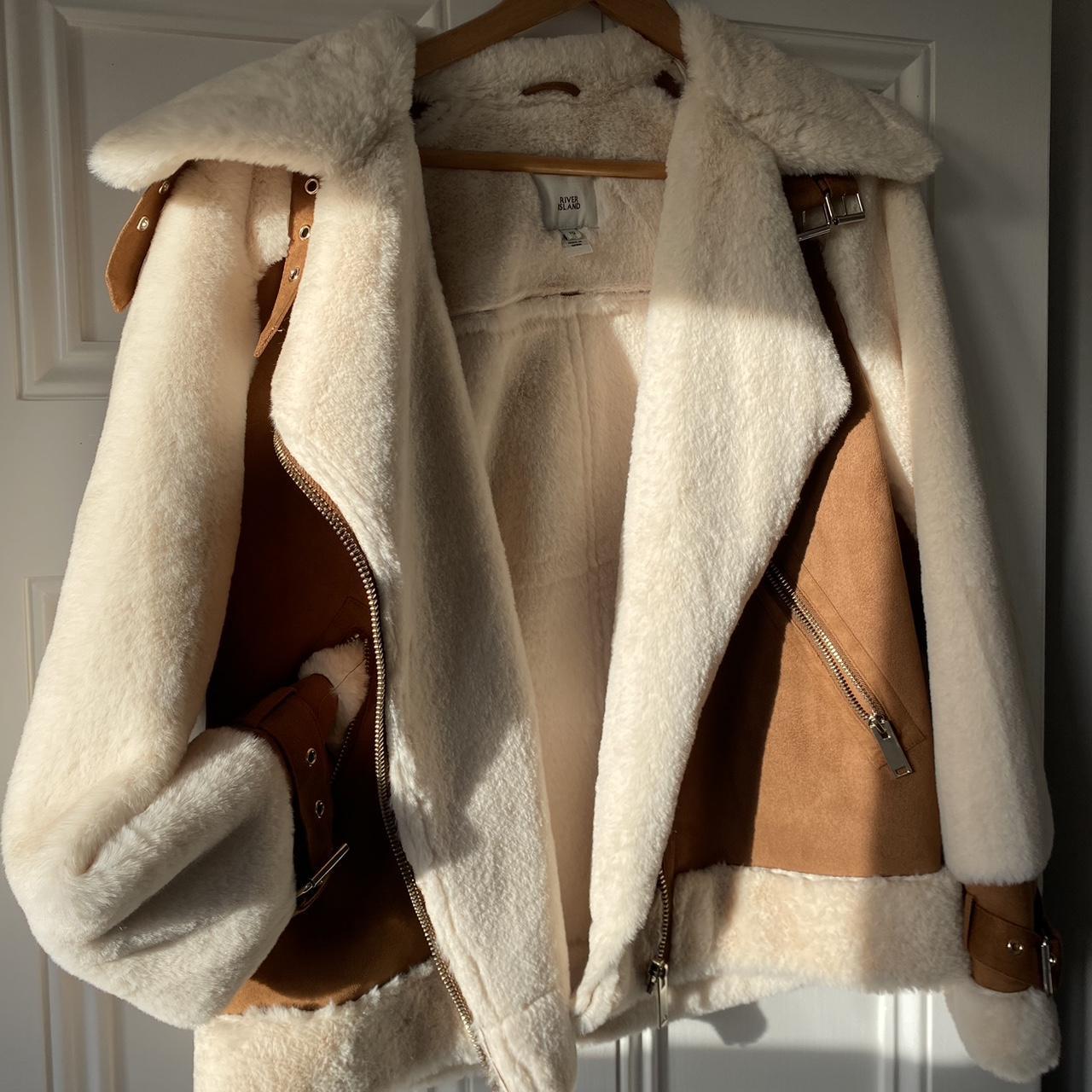 River island tan buckle aviator jacket Never worn,... - Depop