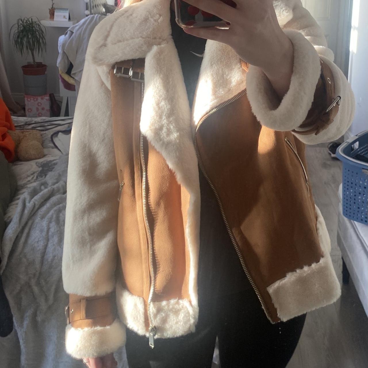 River island tan buckle aviator jacket Never worn,... - Depop