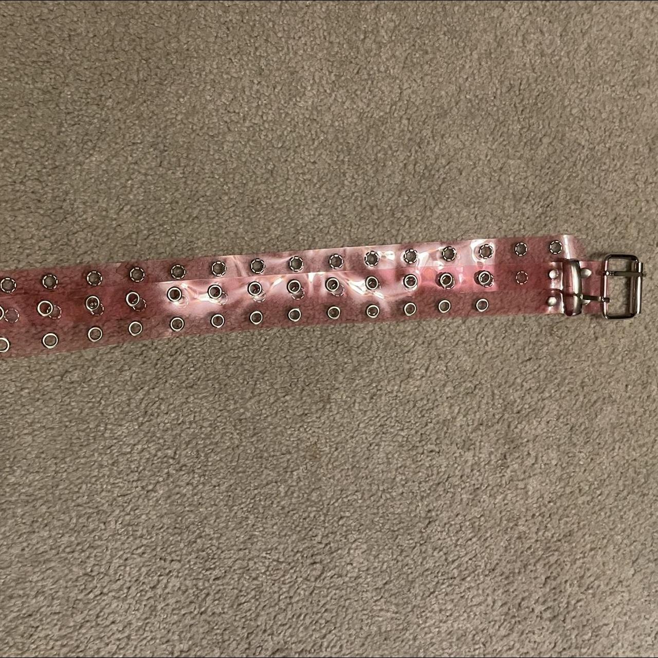 ‼️Pink clear belt‼️ 38” long Never worn #pink #belt - Depop
