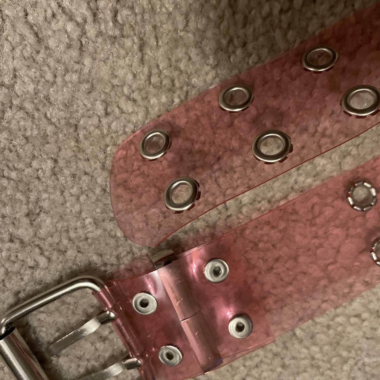 ‼️Pink clear belt‼️ 38” long Never worn #pink #belt - Depop