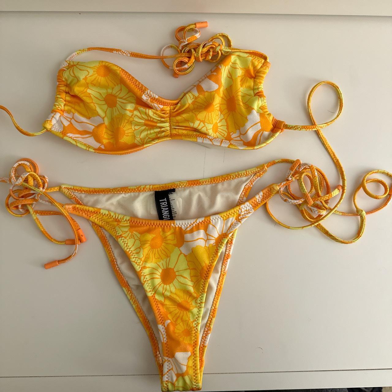 Triangl Women's Orange and Yellow Bikinis-and-tankini-sets | Depop