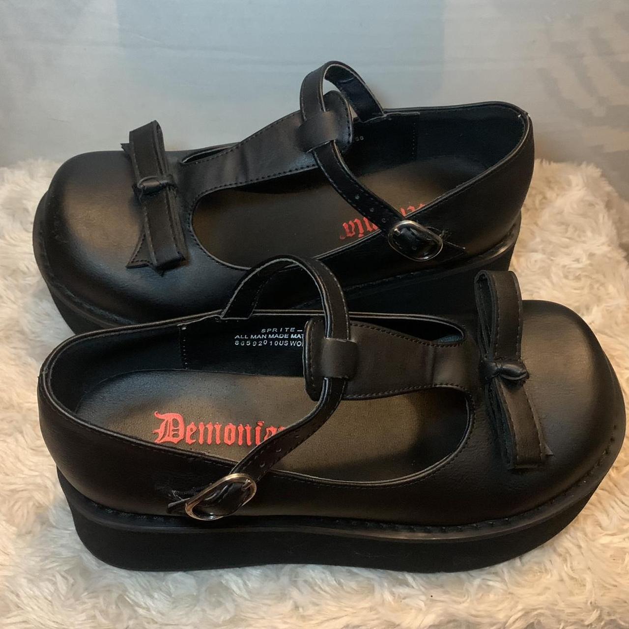 Demonia Sprite-03 🦇 Platform black vegan leather... - Depop