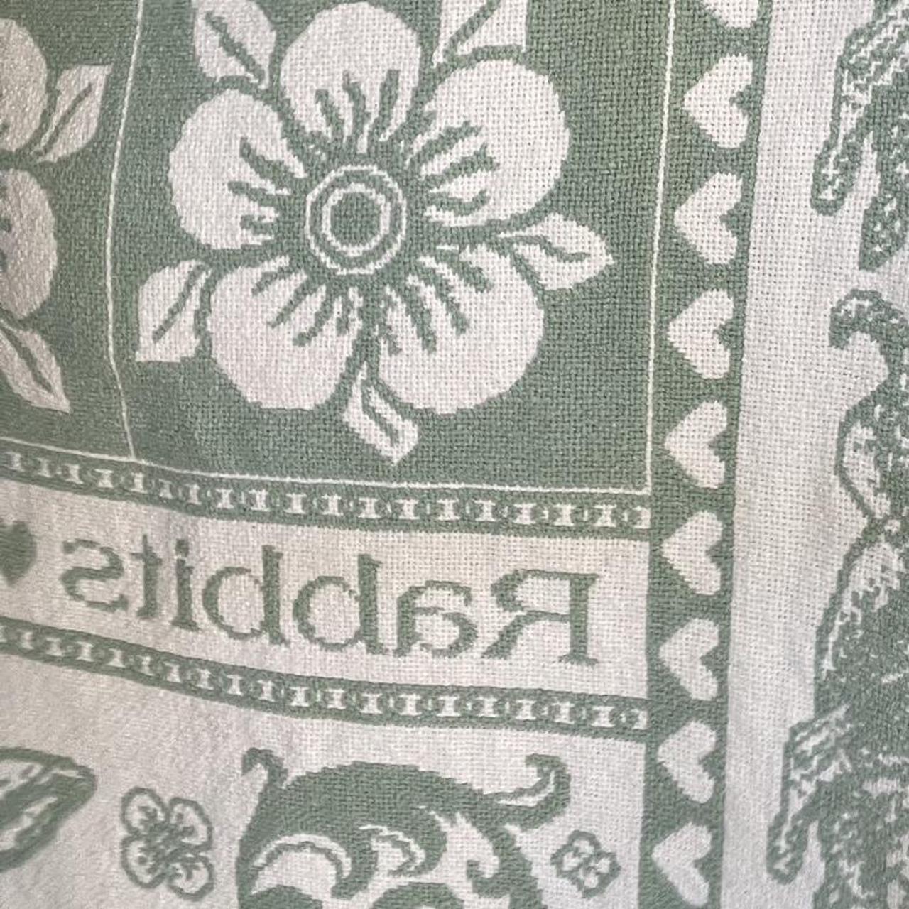 the cutest vintage fieldcrest tapestry green bunny... - Depop