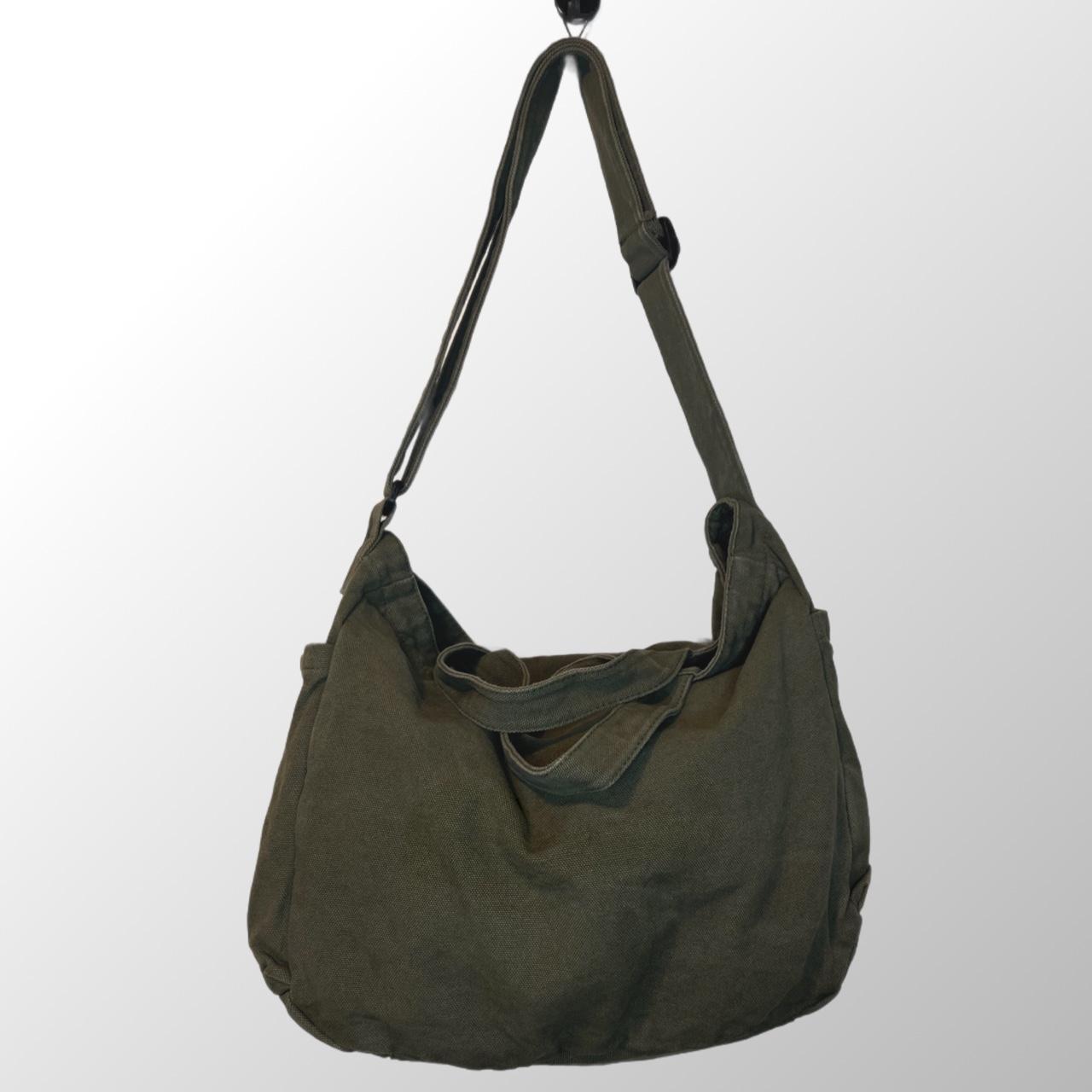 Popular Unisex Khaki Canvas Commuter Messenger Bag... - Depop