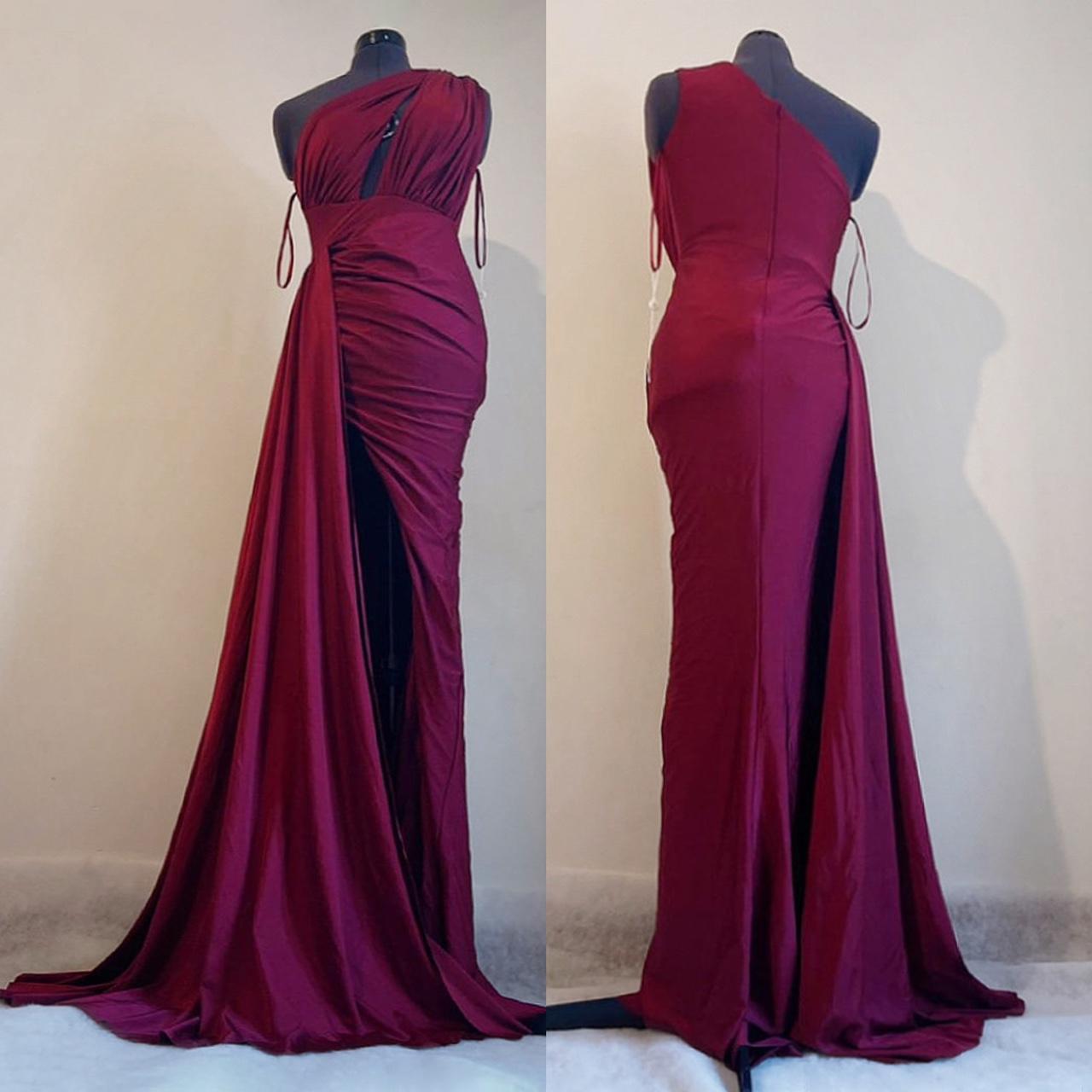 Women's Burgundy and Red Dress | Depop