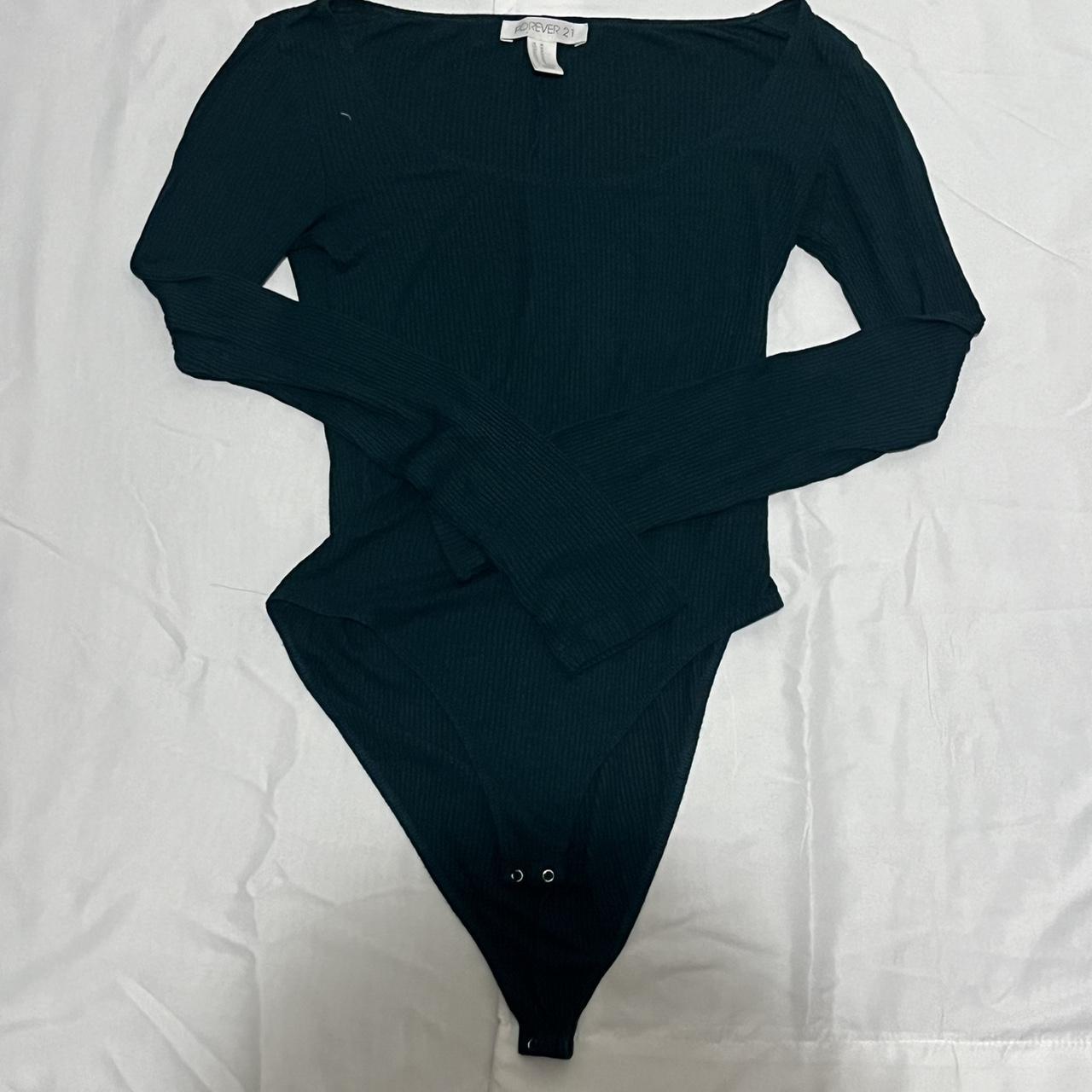Dark blue bodysuit long sleeve one piece Medium - Depop