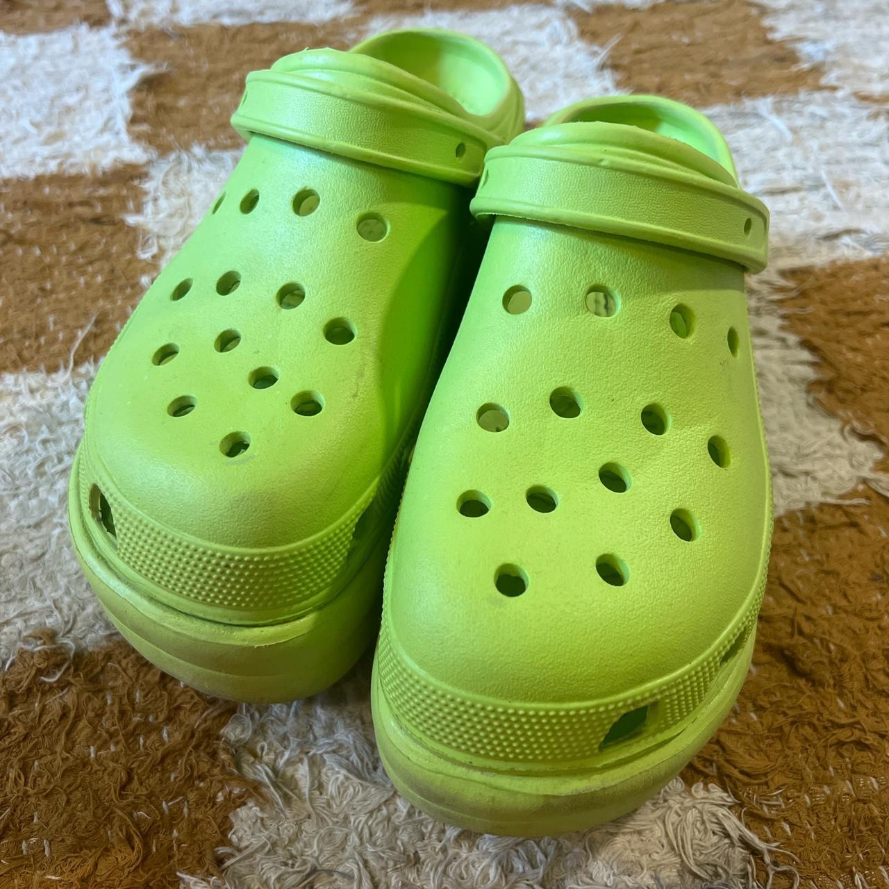 Lime green platform croc knockoffs size 41 - Depop
